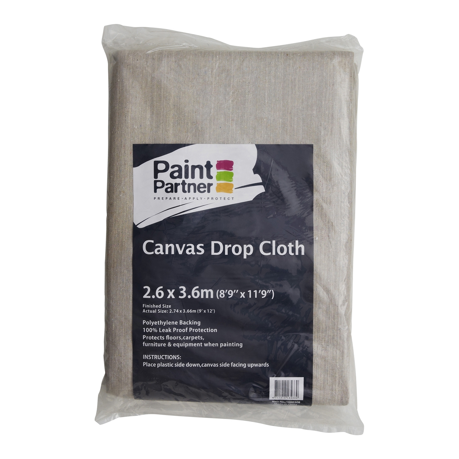 Paint Partner 2.6 x 3.6m Plastic Backed Canvas Drop Sheet - Bunnings ...