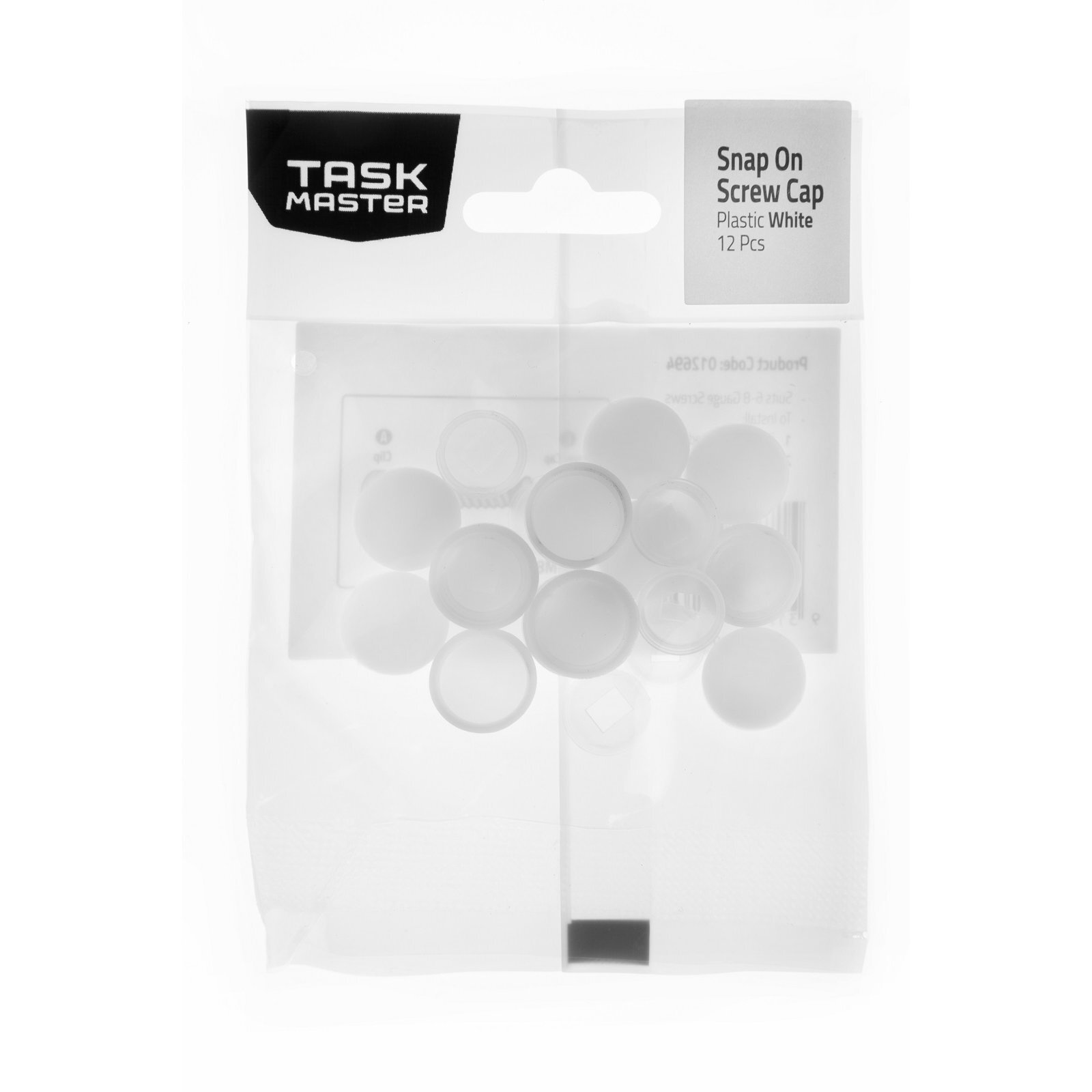 Taskmaster 6 - 8g White Snap On Screw Caps - 12 Pack - Bunnings Australia