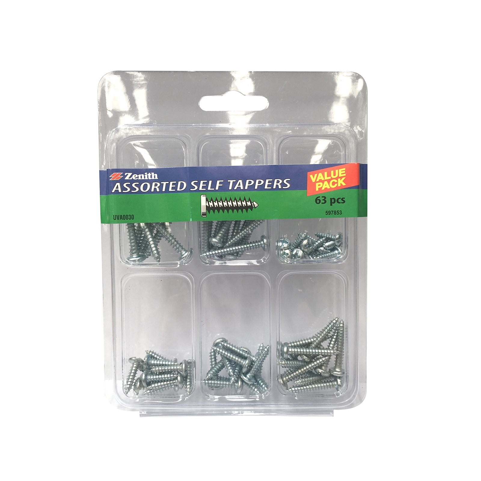 Zenith Assorted Self Tapping Screws - 63 Pack - Bunnings New Zealand