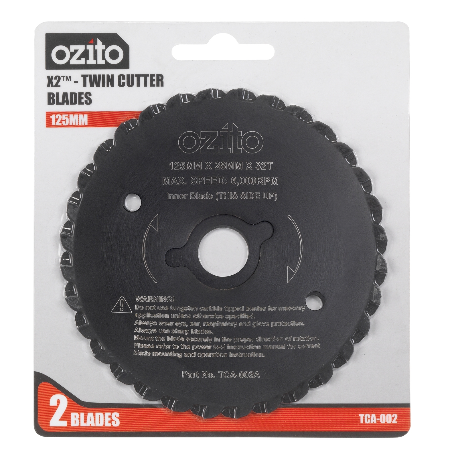 Ozito 125mm Twin Cutter Blade - 2 Pack - Bunnings Australia