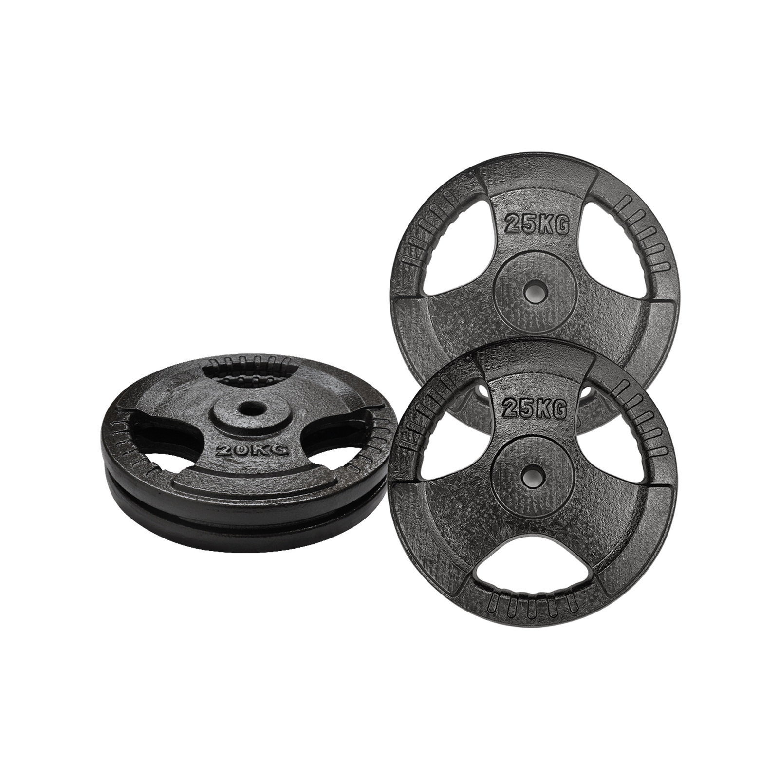 90kg Standard Cast Iron Weight Plate Set - 20kg x2 + 25kg x 2 ...