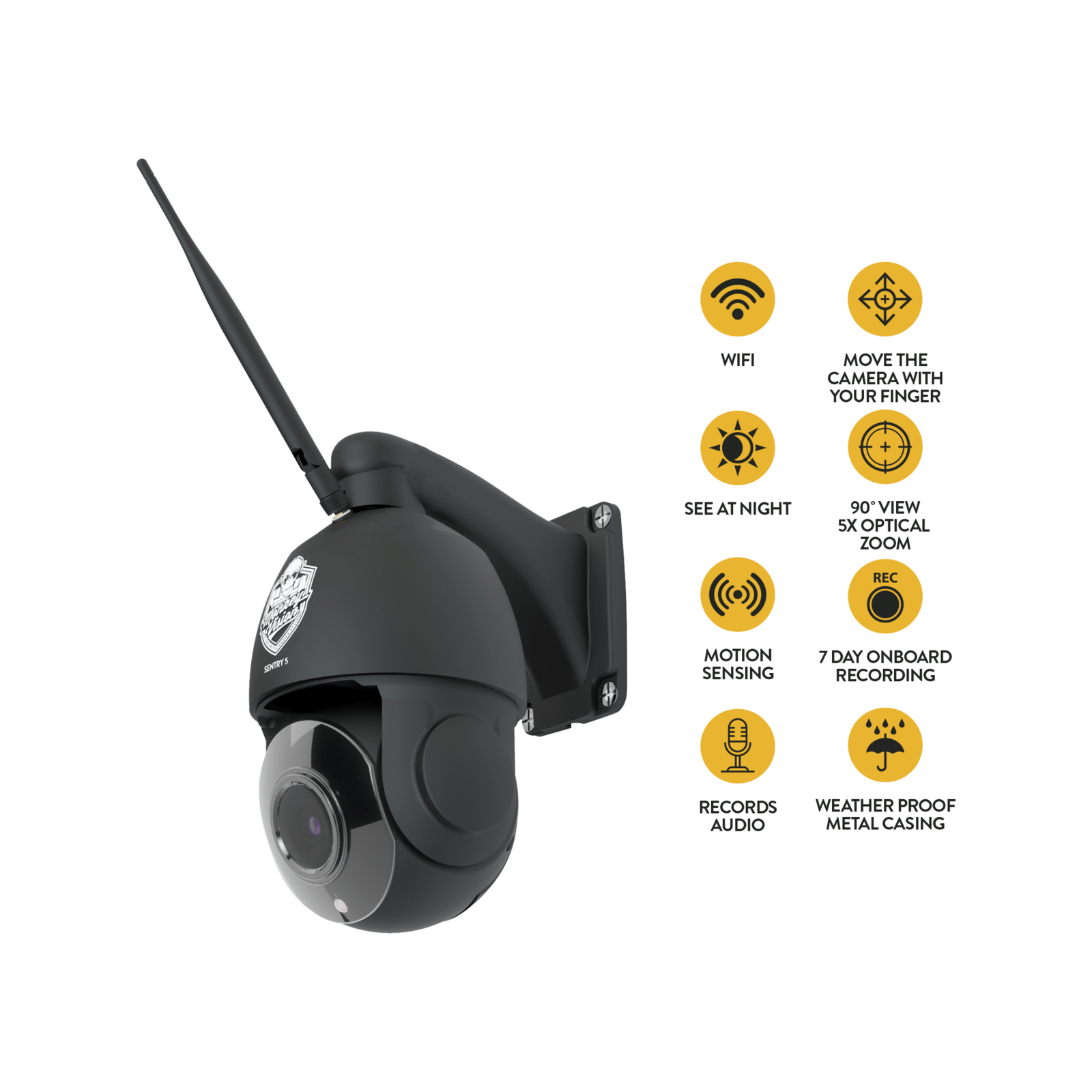 Monkey Vision Sentry 5 WiFi Pan Tilt Zoom Security Camera - Bunnings ...