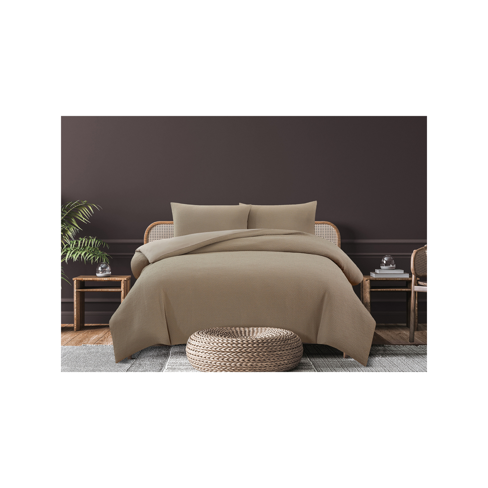 Ardor Boudoir Thea Queen Bed Quilt Cover Set Microfibre Wheat ...