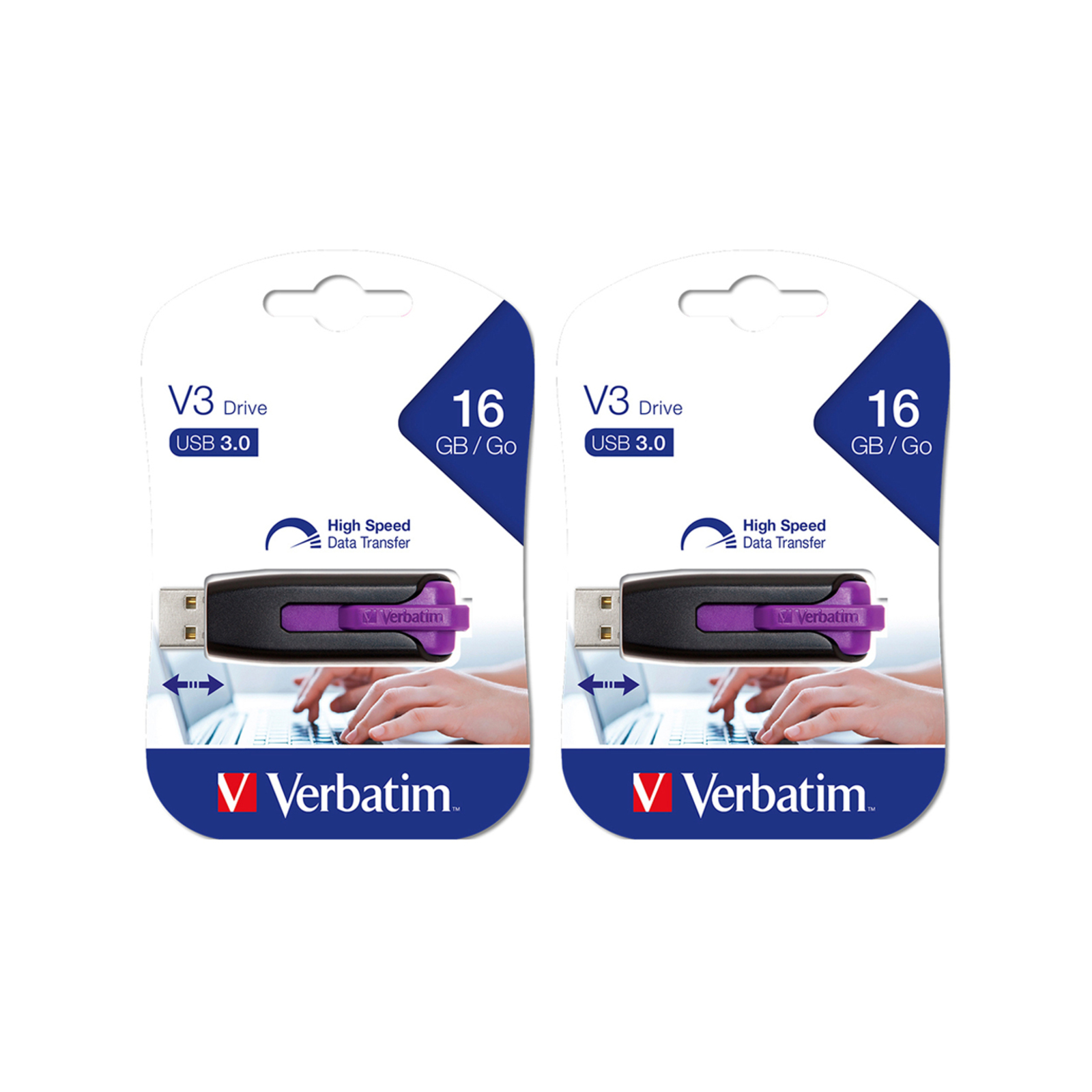 2x Verbatim Store'n'Go V3 16GB USB 3.0 Stick Drive - Violet - Bunnings ...
