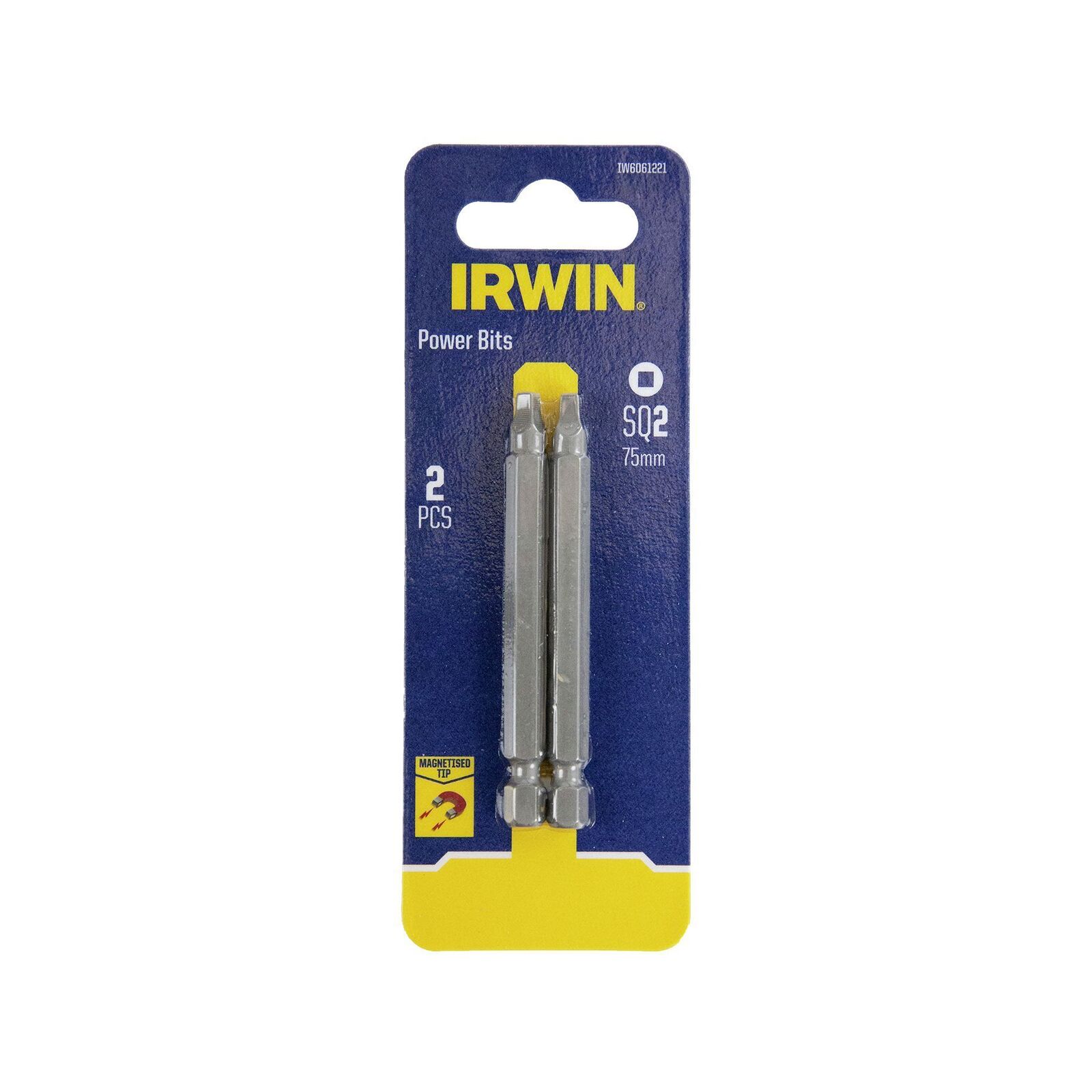 IRWIN 75mm SQ2 Magnetic Power Bit - 2 Pack - Bunnings Australia