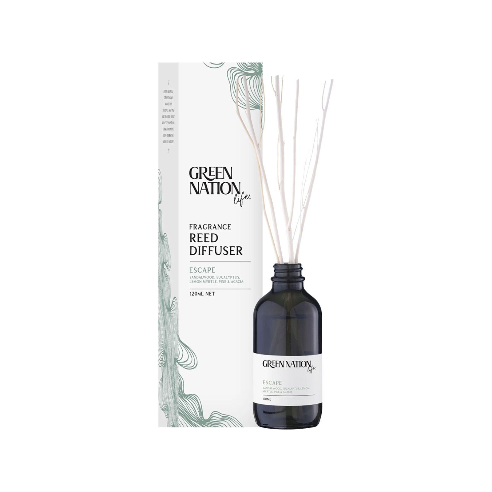 Green Nation Life Reed Diffuser 120ml Escape Home Scented Fragrance ...