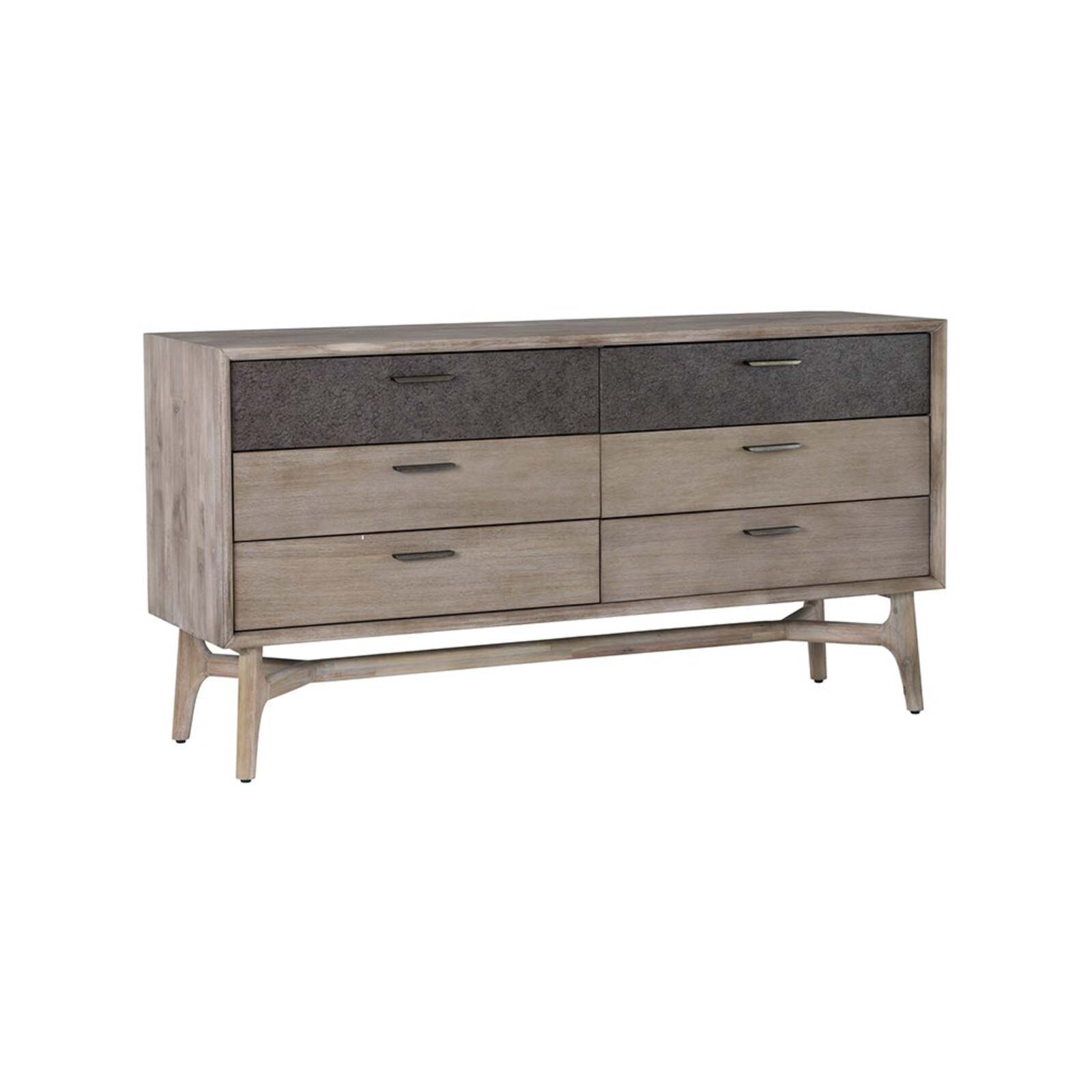 CORBIN Dresser 6 Drawers 155cm Acacia Solid Wood - Sandblast - Bunnings ...