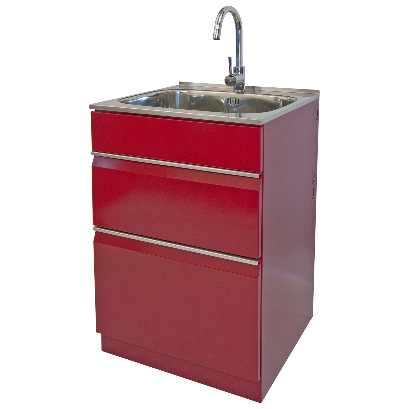 Dissco 565mm Red Elite Twin Drawer Laundry Tub - Bunnings New Zealand
