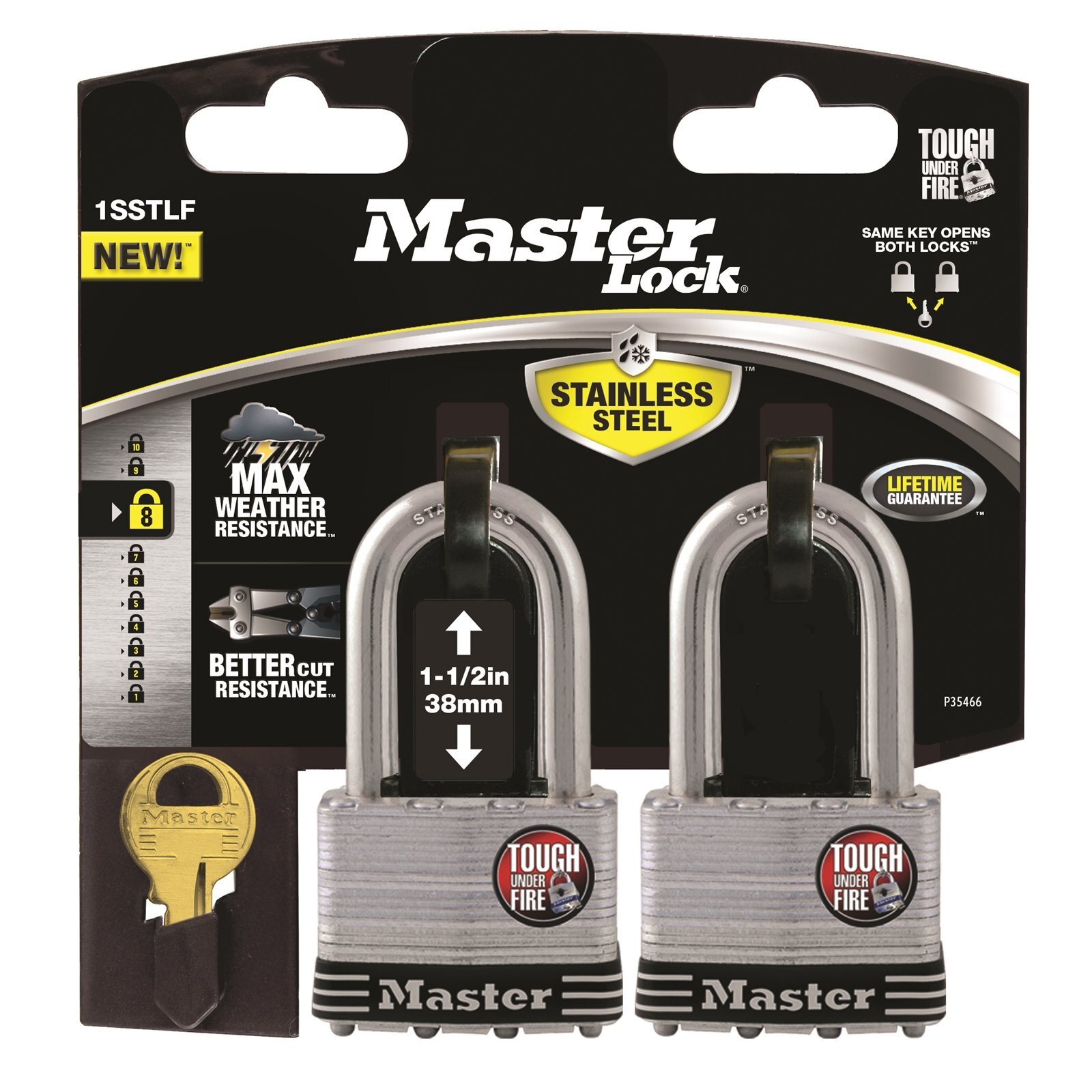 Master Lock 44mm Laminated Stainless Steel Padlock - 2 Pack - Bunnings ...