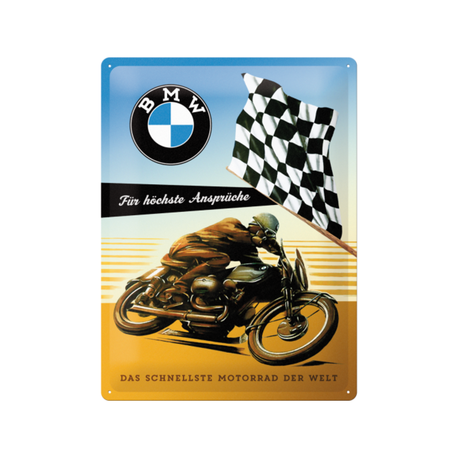 Nostalgic-Art Large Sign BMW Motorcycle Flag/Brown/Blue - Bunnings ...