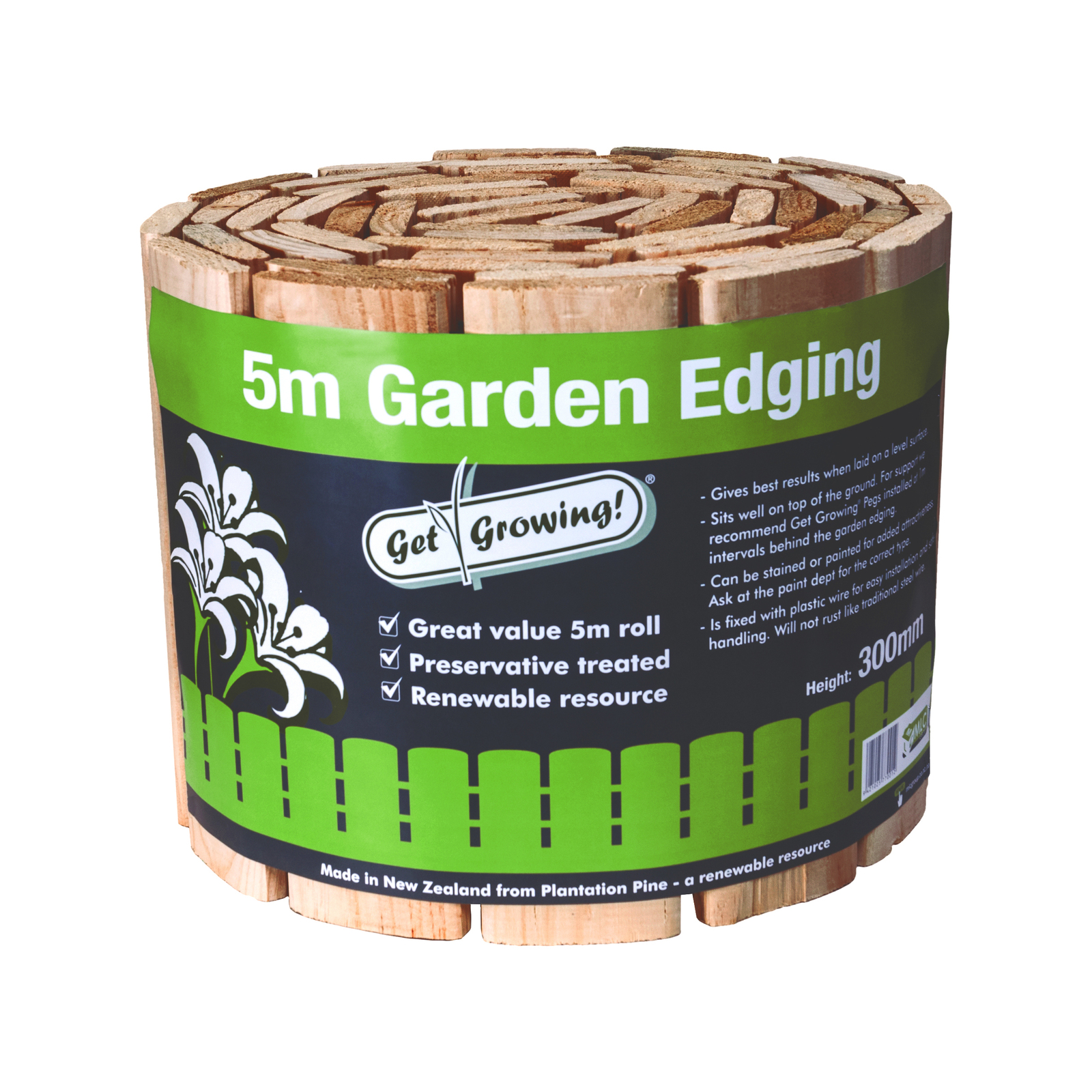Genia Outdoor 69 x 19 x 5m 300mm Wired Treated Garden Edging - Bunnings ...