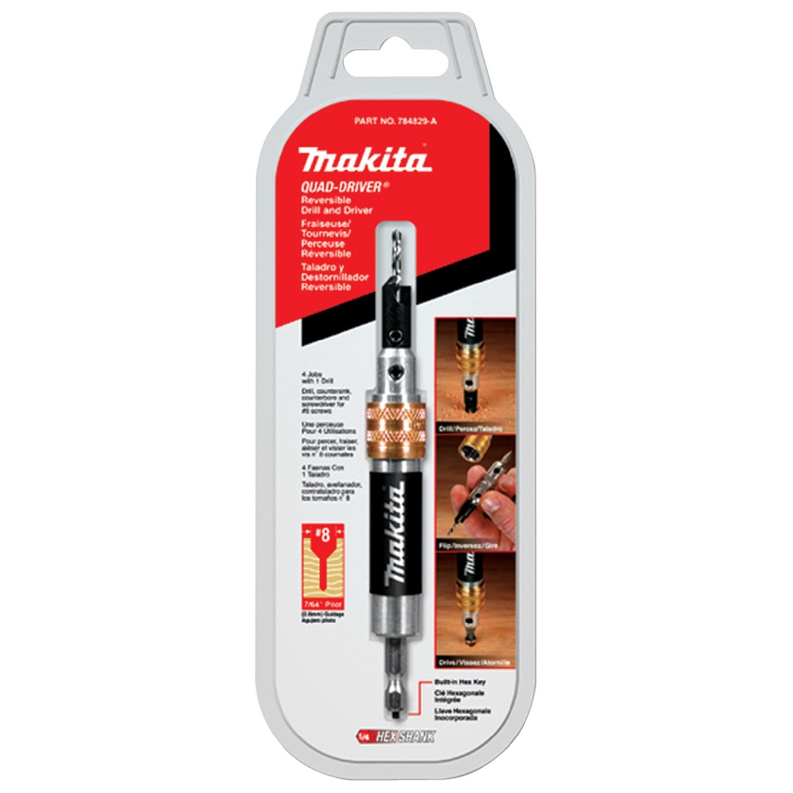 Makita No 8 Industrial Quad Screwdriver Bit - Bunnings Australia