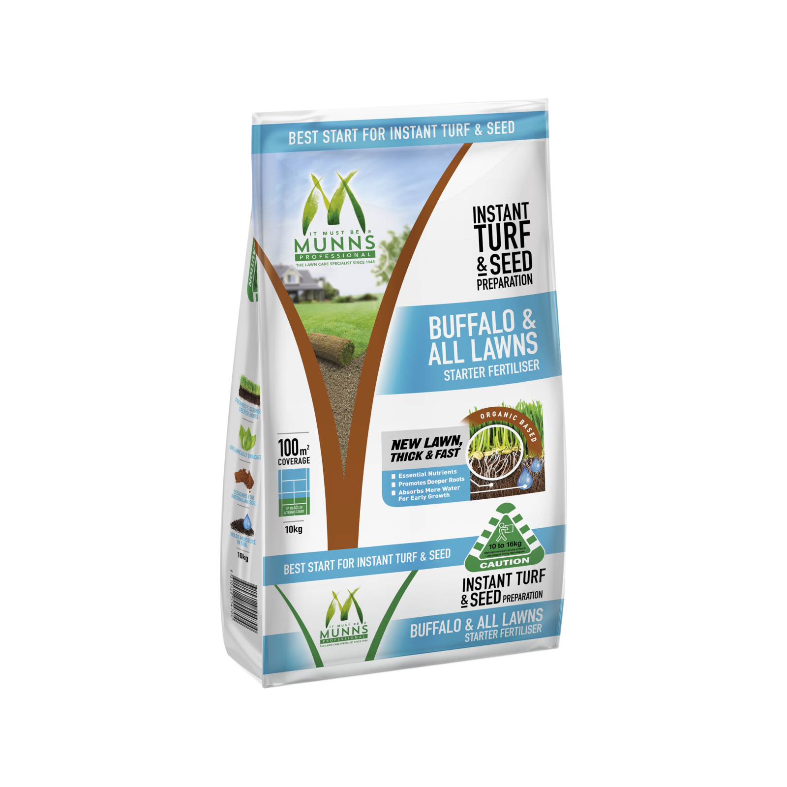 Munns Professional 10kg Instant Turf And Seed Starter Fertiliser ...