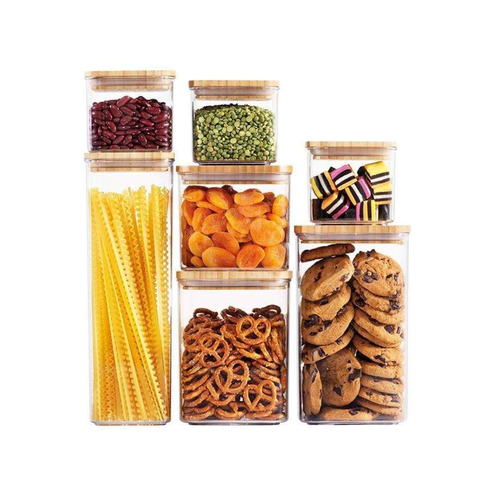 Scullery Bamboo 7 Piece Storage Canister Set - Bunnings Australia