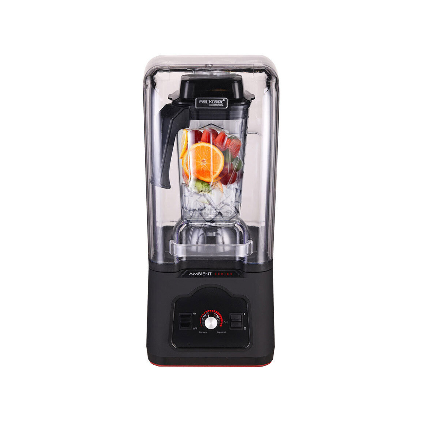 POLYCOOL Commercial Blender Quiet Enclosed Processor Smoothie Black ...