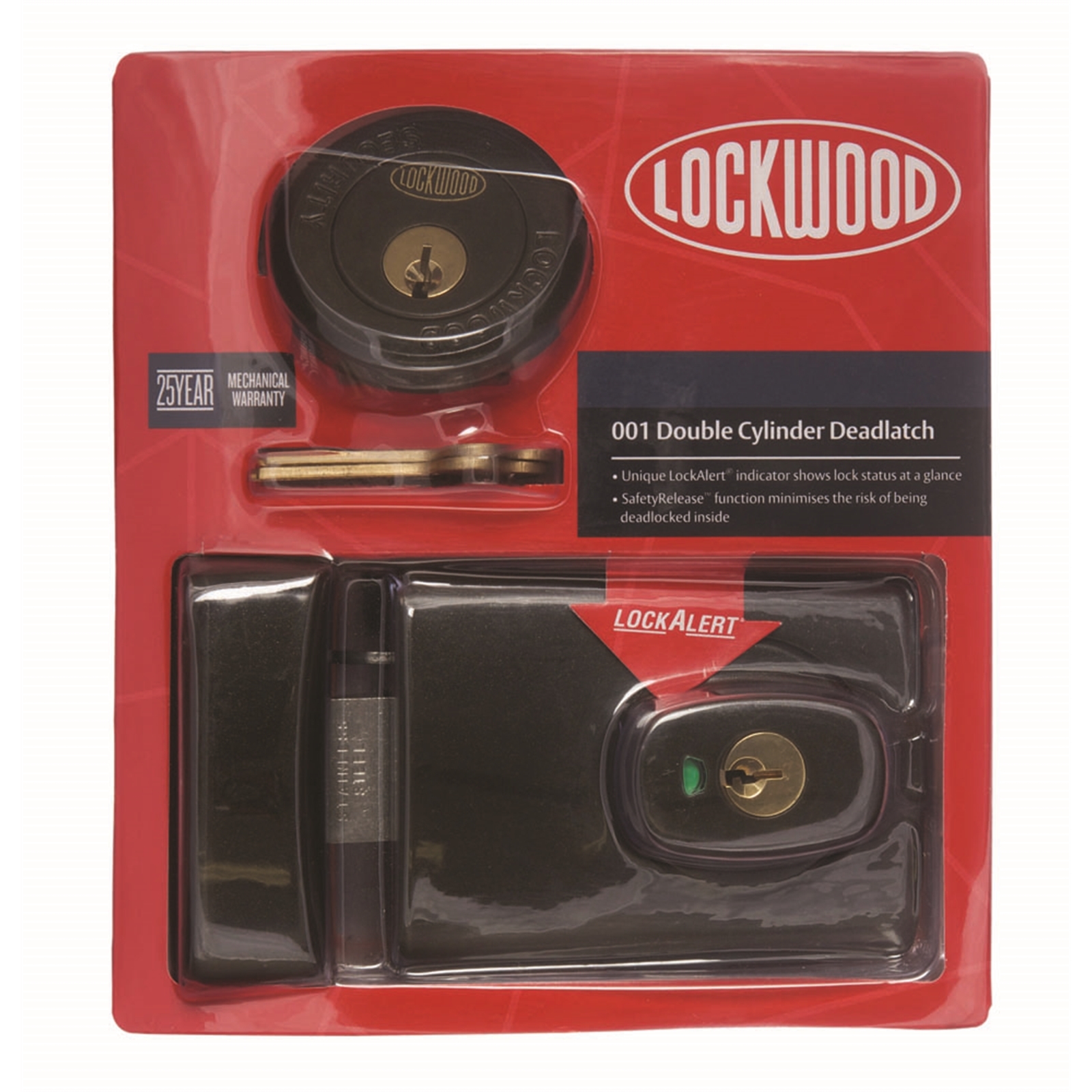 Lockwood Brown Automatic 001 Double Cylinder Deadlatch - Bunnings Australia