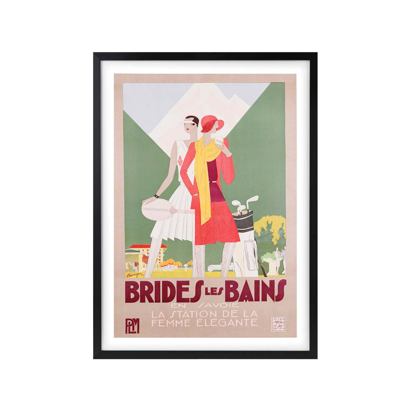 Wall Art's Brides Des Bains Framed A1 Art Print - Black Frame ...