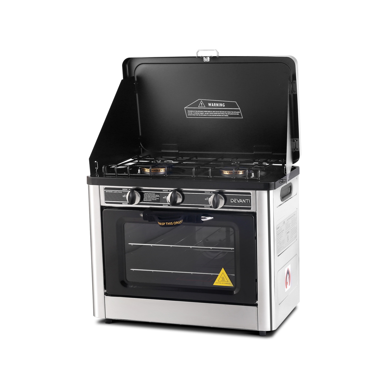 Devanti Portable Gas Camping Oven Outdoor Caravan Stove Cooker ...