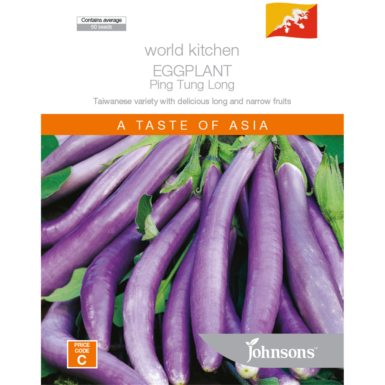 Johnsons Eggplant Ping Tung Long Vegetable Seeds - Bunnings Australia