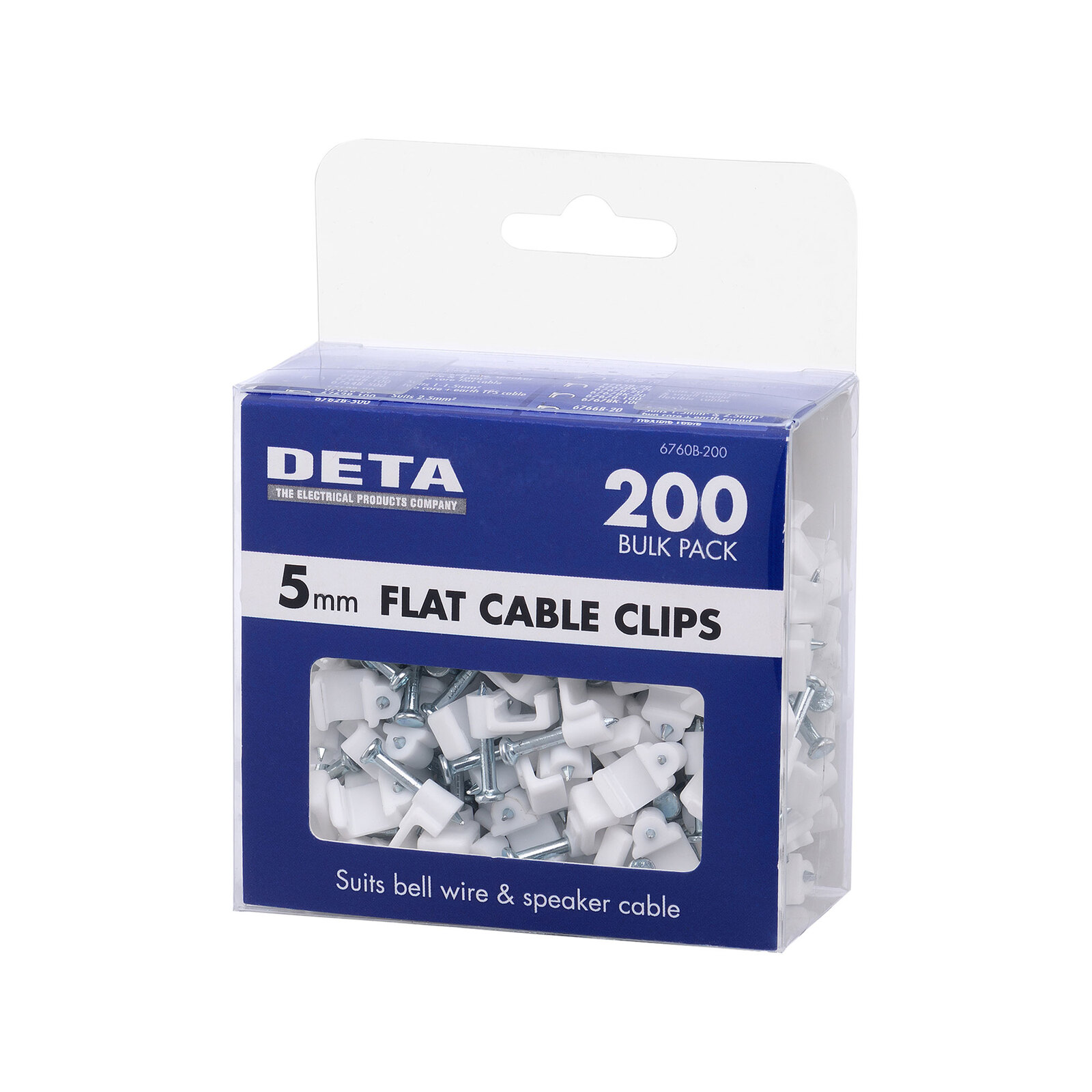DETA 5mm White Flat Cable Clips - 20 Pack - Bunnings Australia