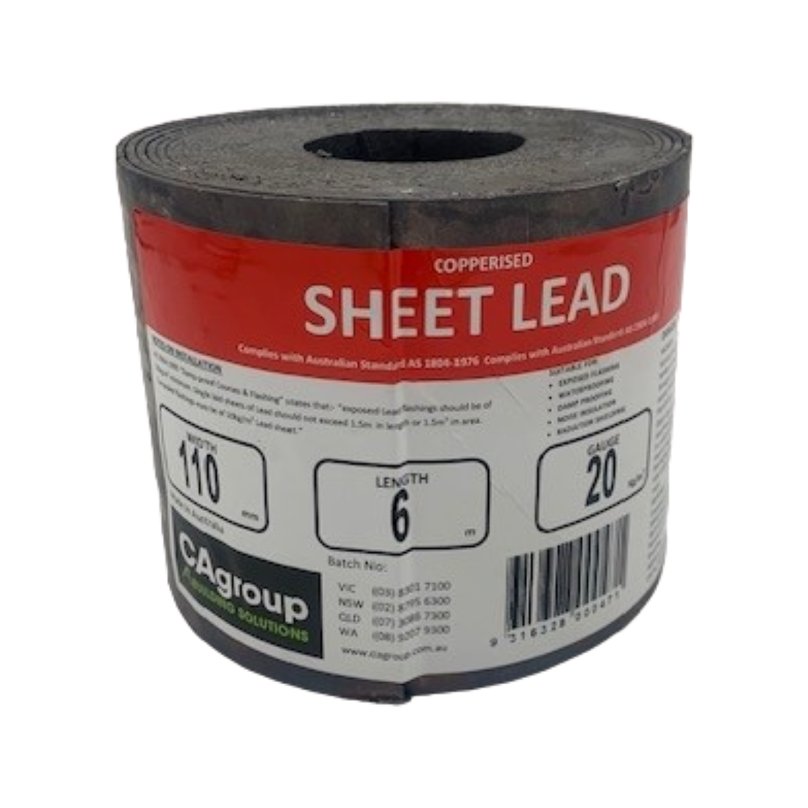 CAgroup 1.76 x 110mm x 6m 20kg/m² Lead Sheet - Bunnings Australia