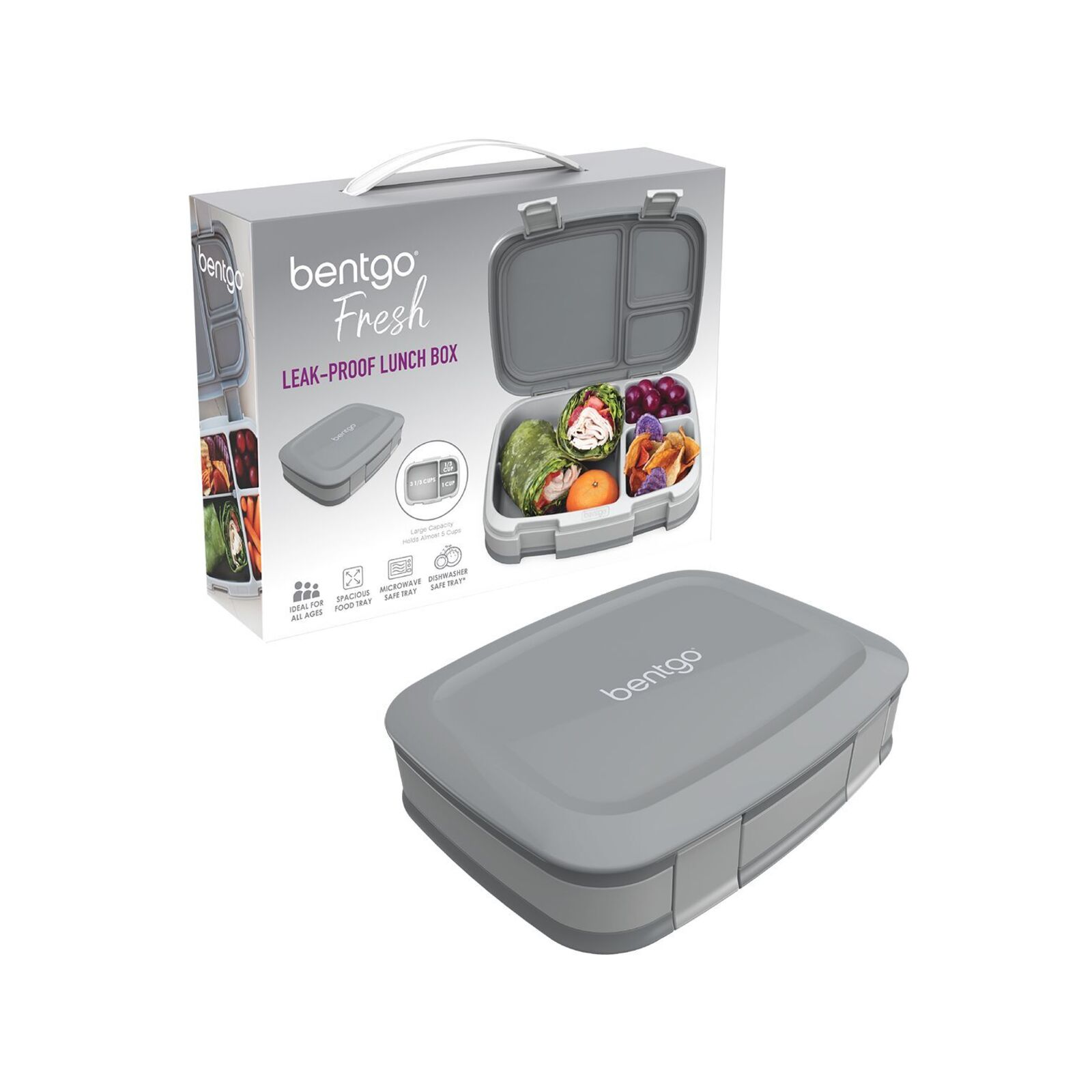 Bentgo Fresh Leak Proof Bento Lunch Box - Grey - Bunnings Australia
