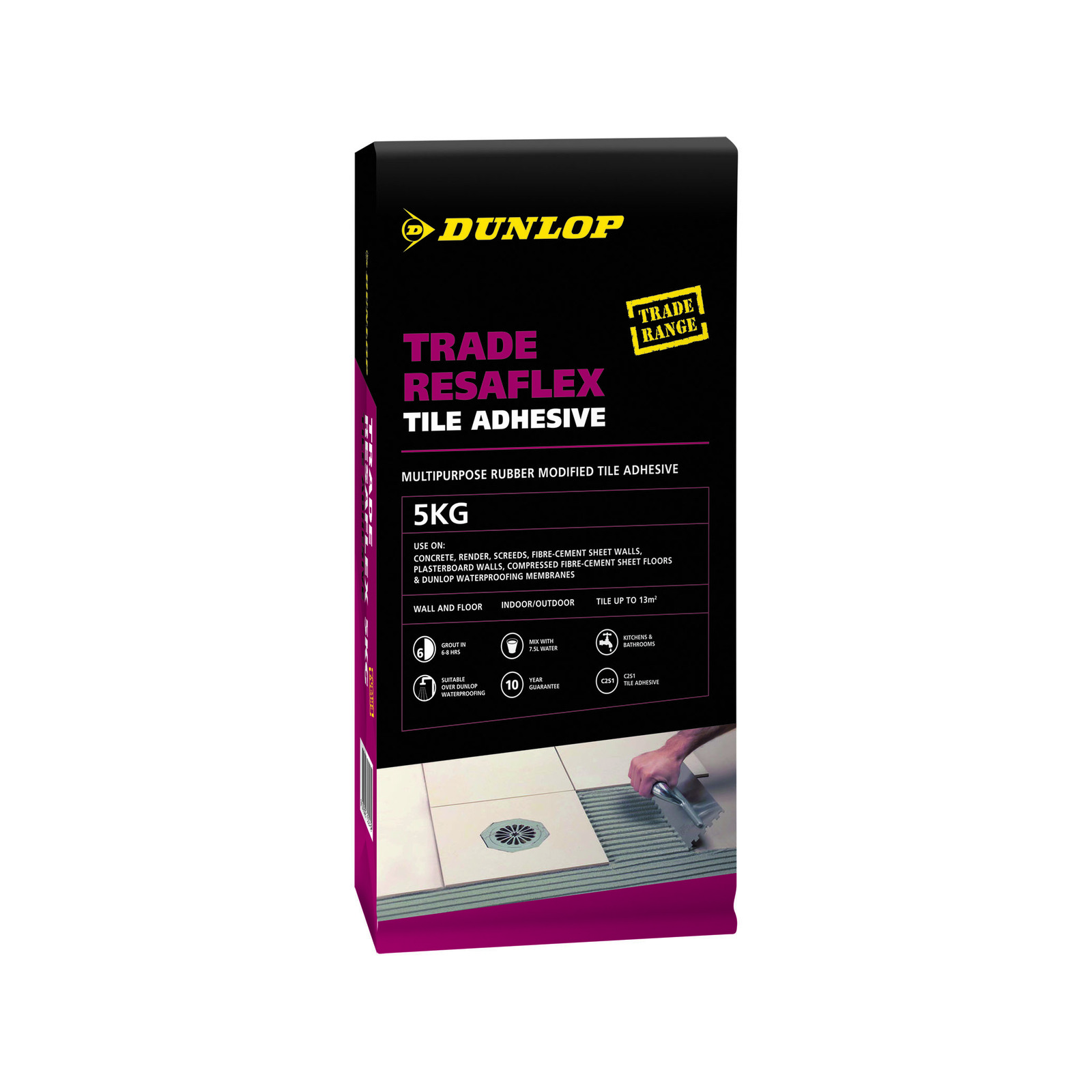 Dunlop 5kg Trade Resaflex Tile Adhesive - Bunnings Australia
