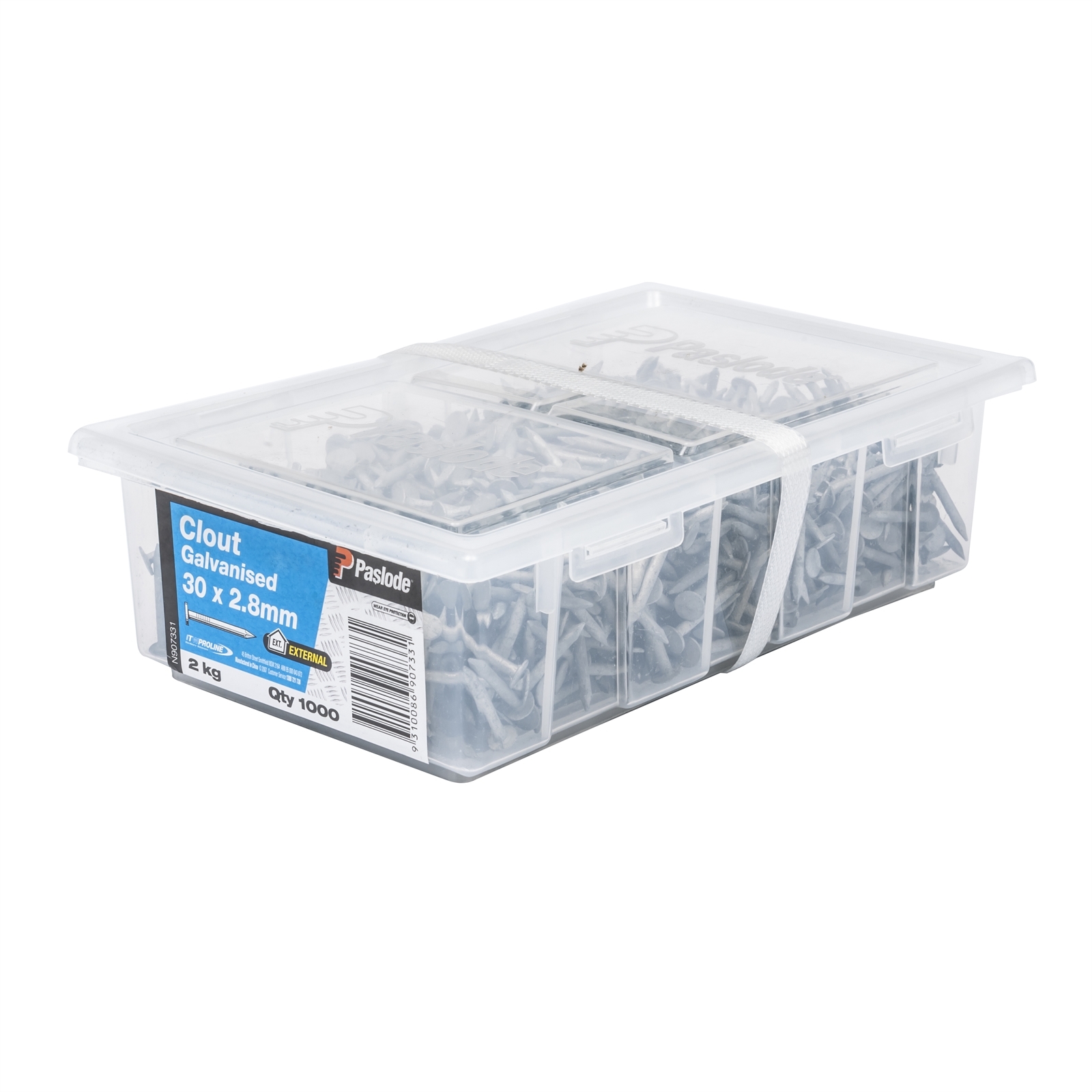 Paslode 30 x 2.8mm 2kg Galvanised Clout - 1000 Pack - Bunnings Australia