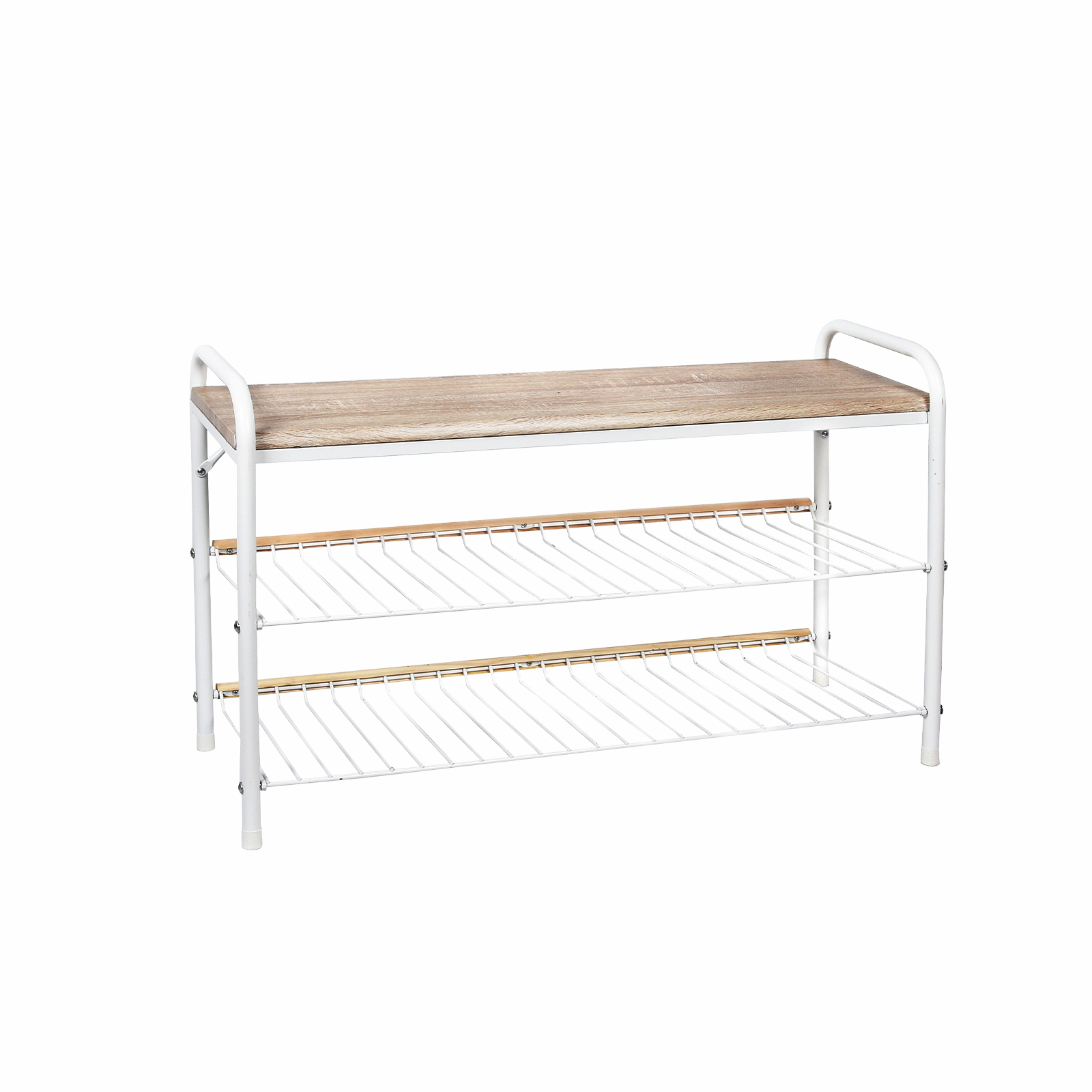 Flexi Storage Living 800 x 510 x 310mm White / Oak Shoe Rack - Bunnings ...