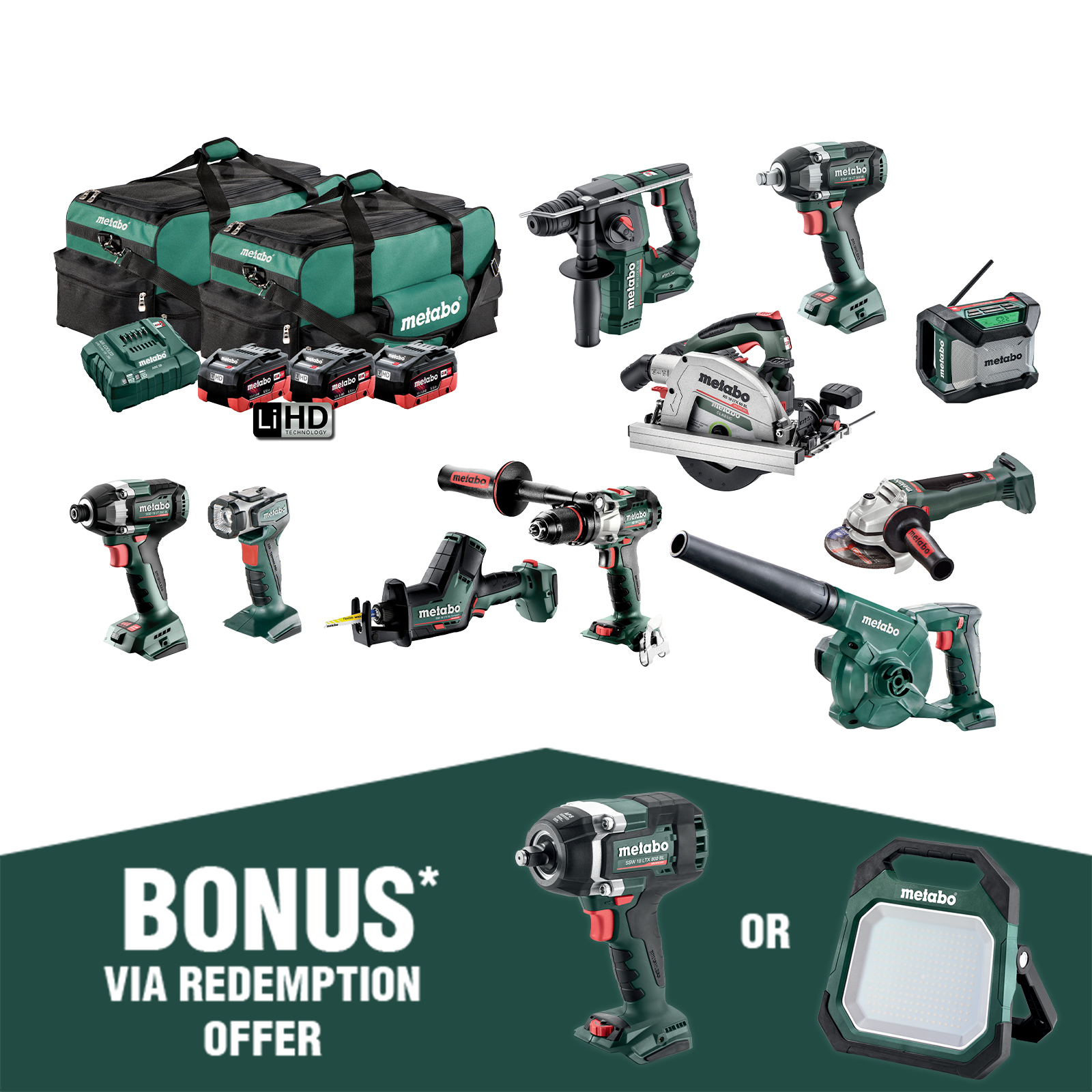Metabo 18V 10 Piece Cordless AU69000170 Combo Kit - Bunnings Australia