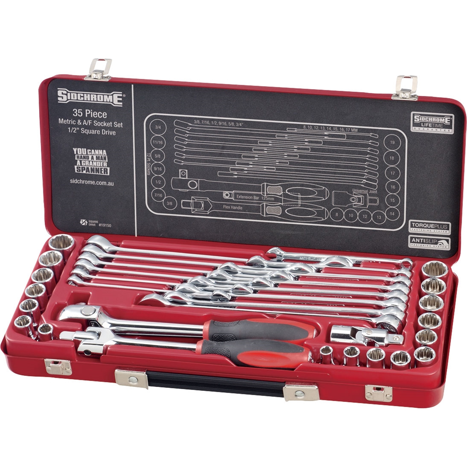Sidchrome Socket / Spanner Set - 35 Piece - Bunnings Australia
