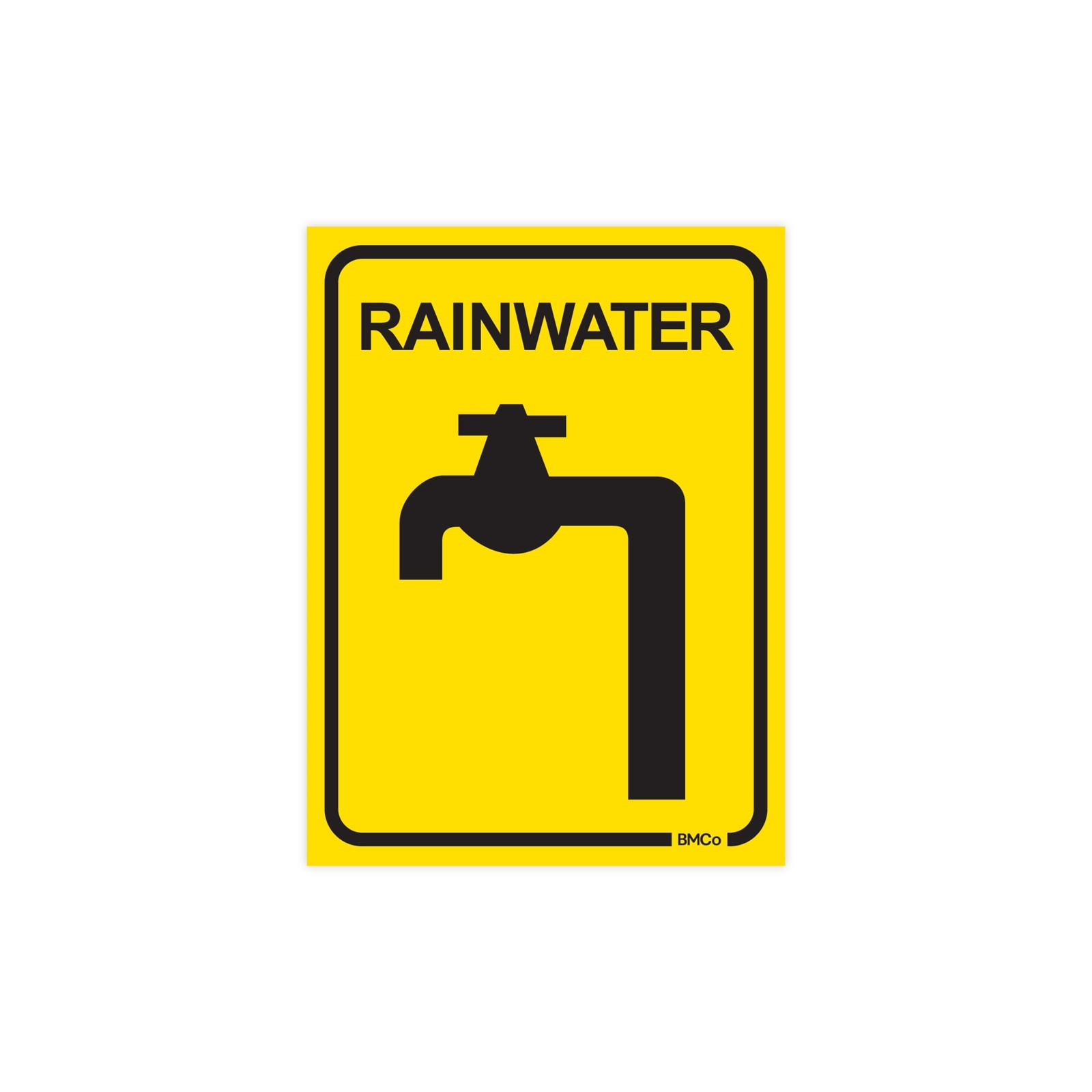 Rain Harvesting 100 x 75mm Yellow/Black Metal Rainwater Sign - Bunnings ...