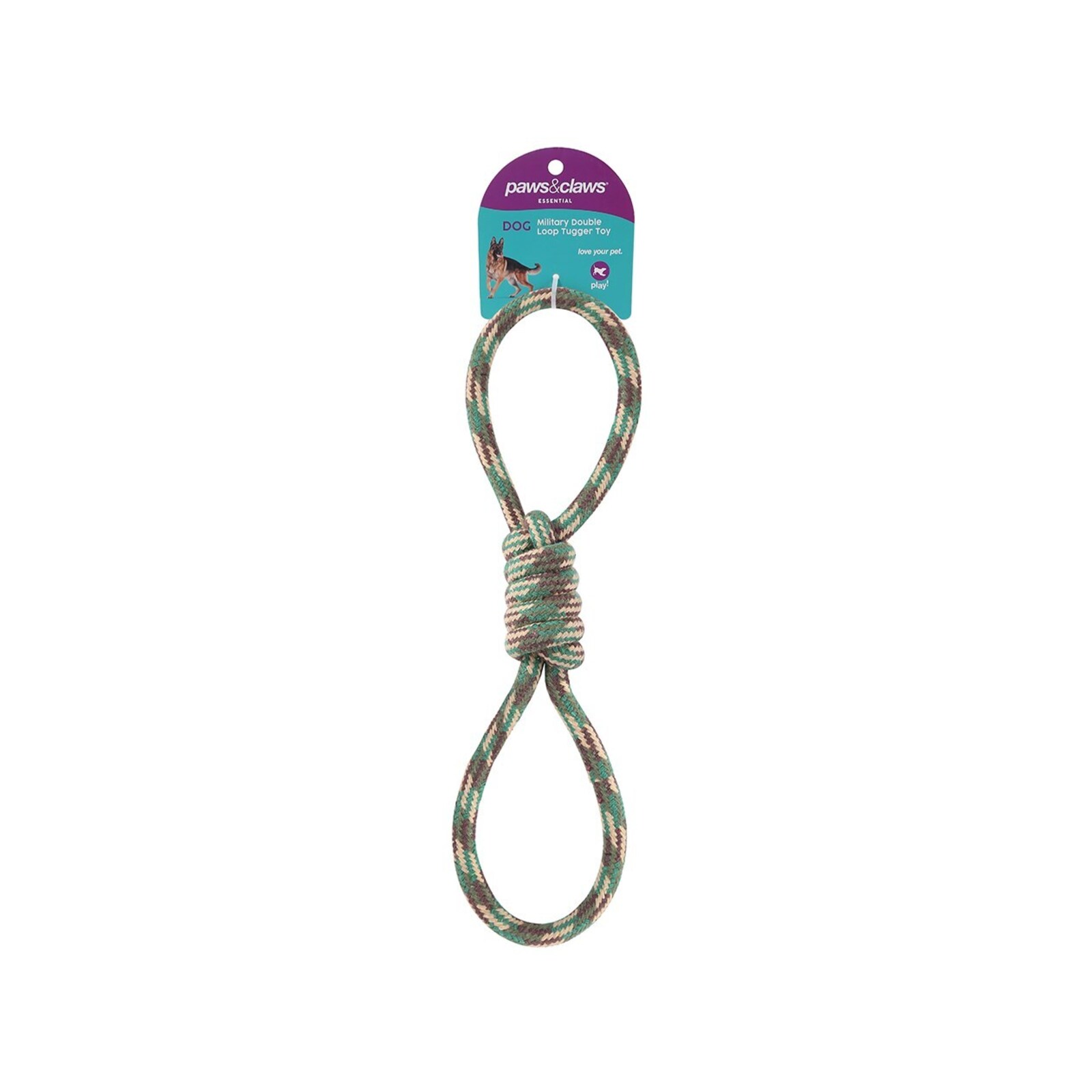 Paws & Claws Military 37x4cm Double Loop Tugger Toy Assorted - Bunnings ...