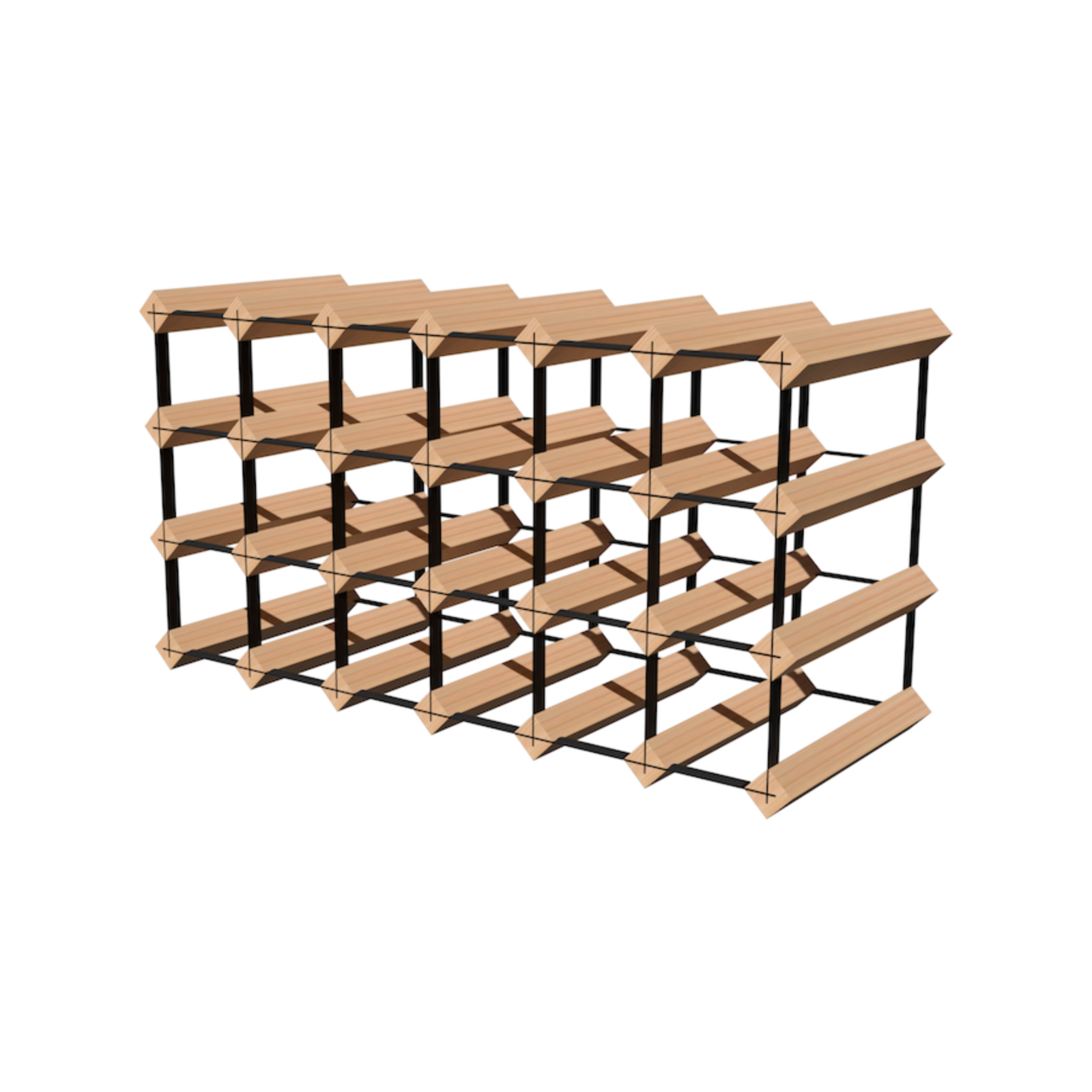 24 Bottles Classic Line Wine Rack - Natural Pine - Bunnings Australia