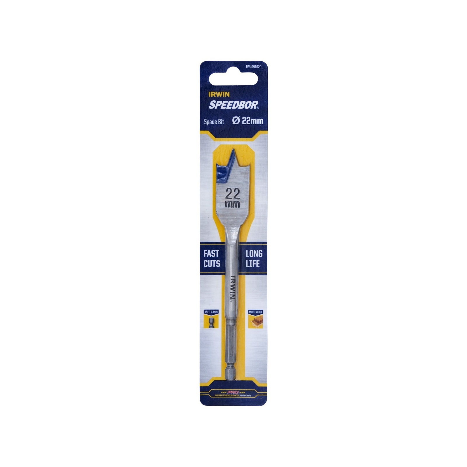Irwin 22mm Blue Groove Spade Bit - Bunnings Australia