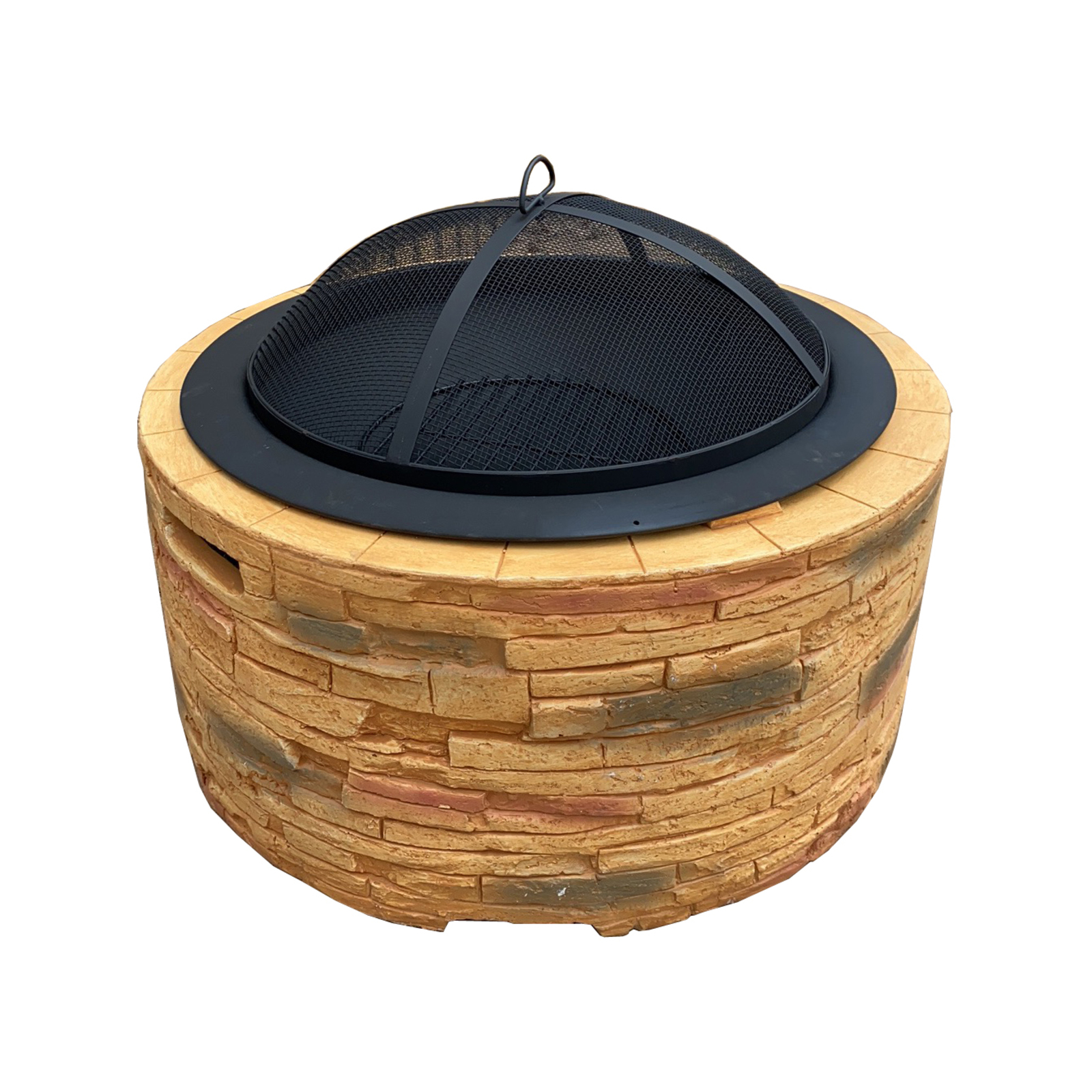 MGO 70cm Round Stone Fire Pit - Bunnings New Zealand