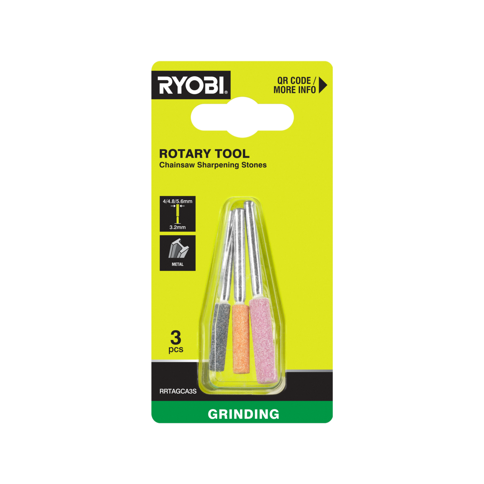 Ryobi 3 Piece Rotary Chainsaw Sharpening Stones Set - Bunnings Australia