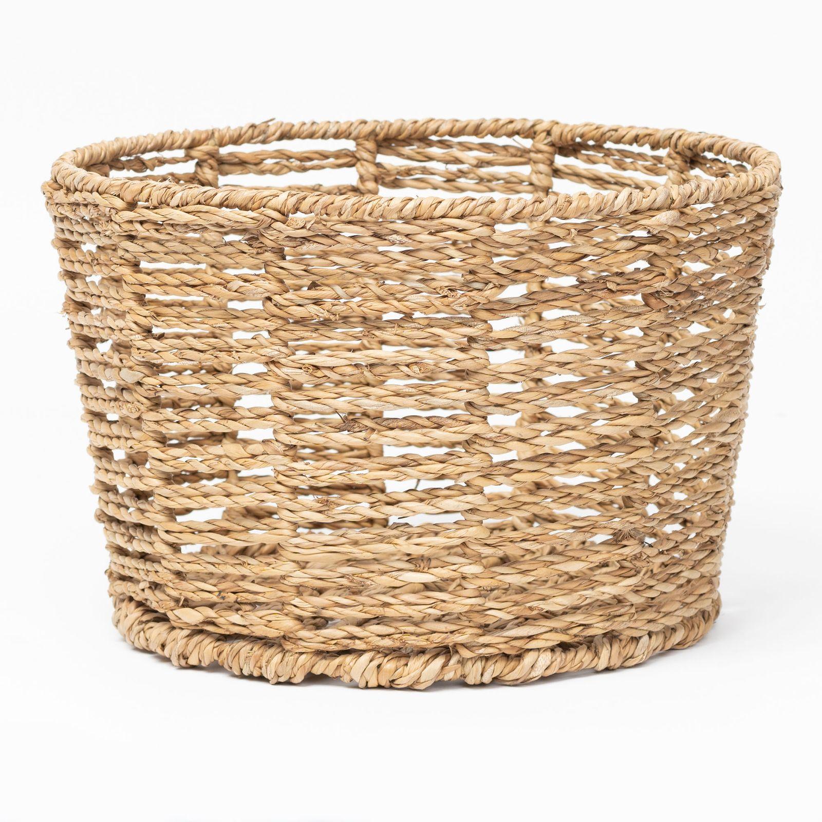 Paxton Horizontal Weave Tapered Round Basket Medium - Bunnings Australia