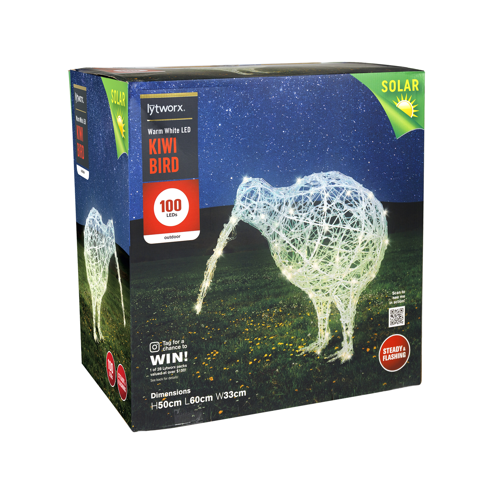 Lytworx 50cm Warm White Solar Kiwi Bird Statue - Bunnings Australia