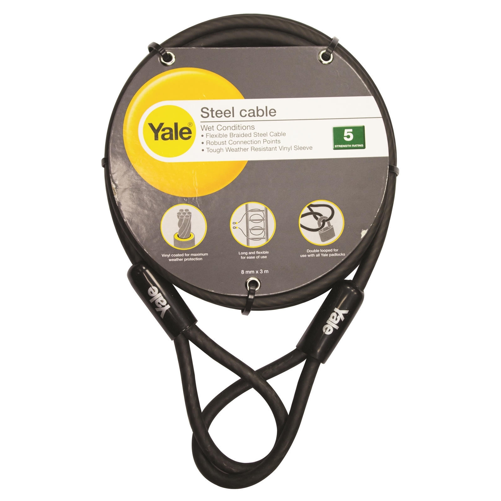 Yale 8mm x 3m Steel Cable With Vinyl Cover - Bunnings New Zealand