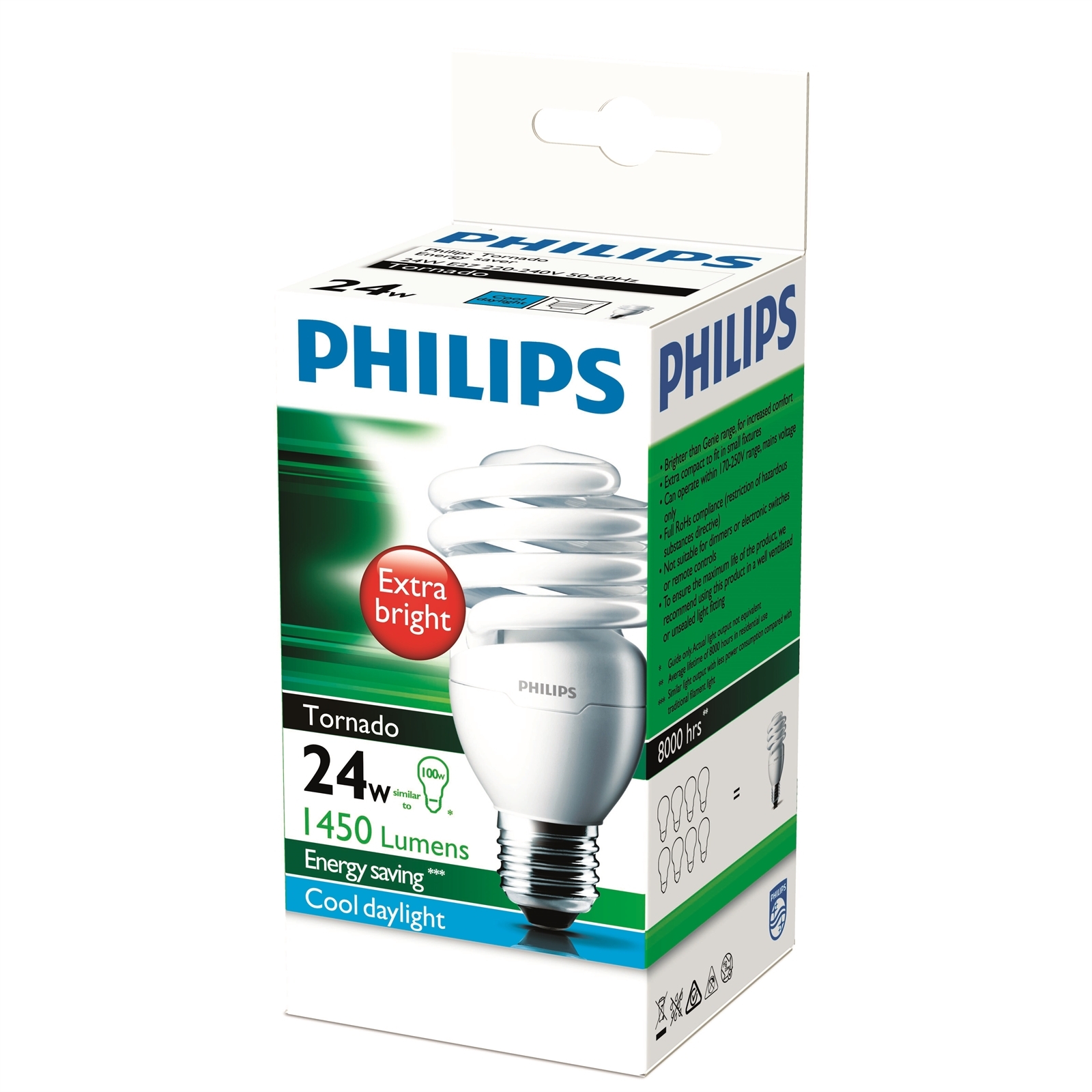 Philips Spiral E27 CFL 1450Lm Cool Daylight 24W Globe - Bunnings Australia