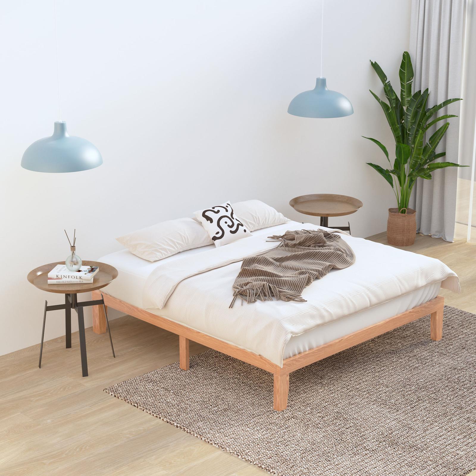 Warm Wooden Natural Bed Base Frame Double - Bunnings Australia