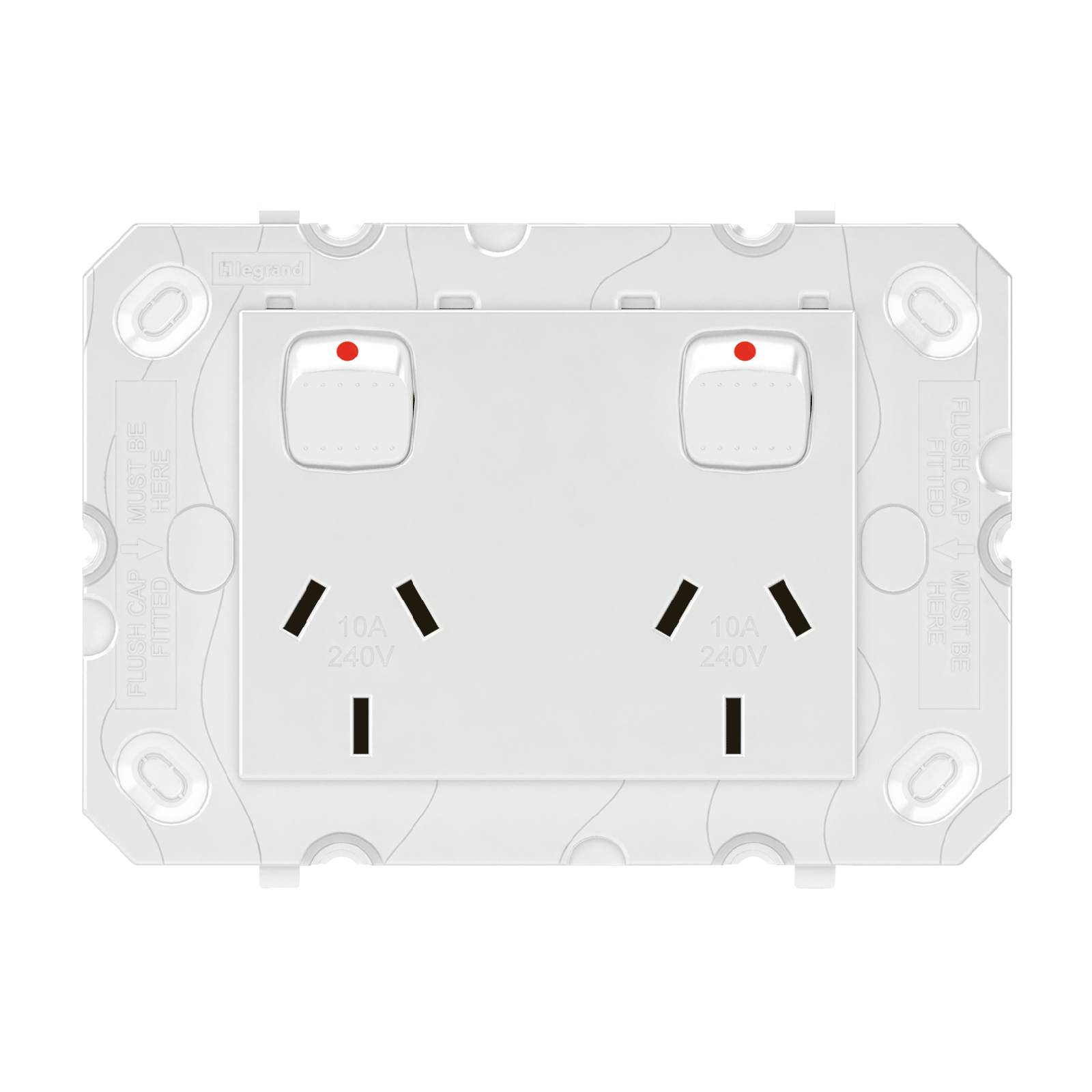 HPM ARTEOR Double Powerpoint - Grid Only - White - Bunnings Australia