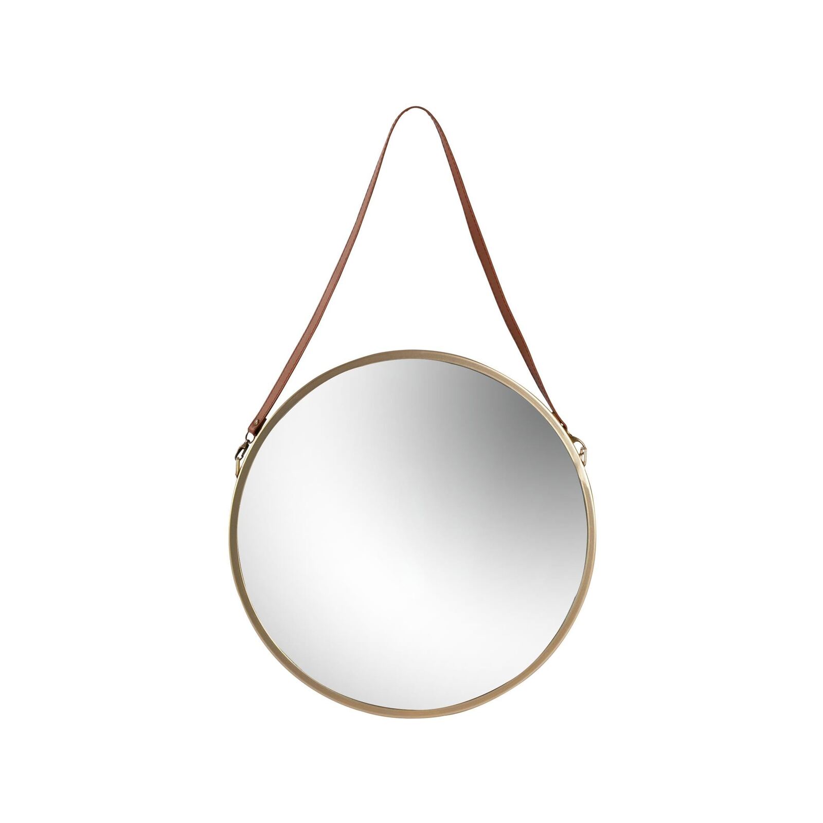 Harbour Housewares Round Metal Frame Hanging Mirror with Belt - 40cm ...