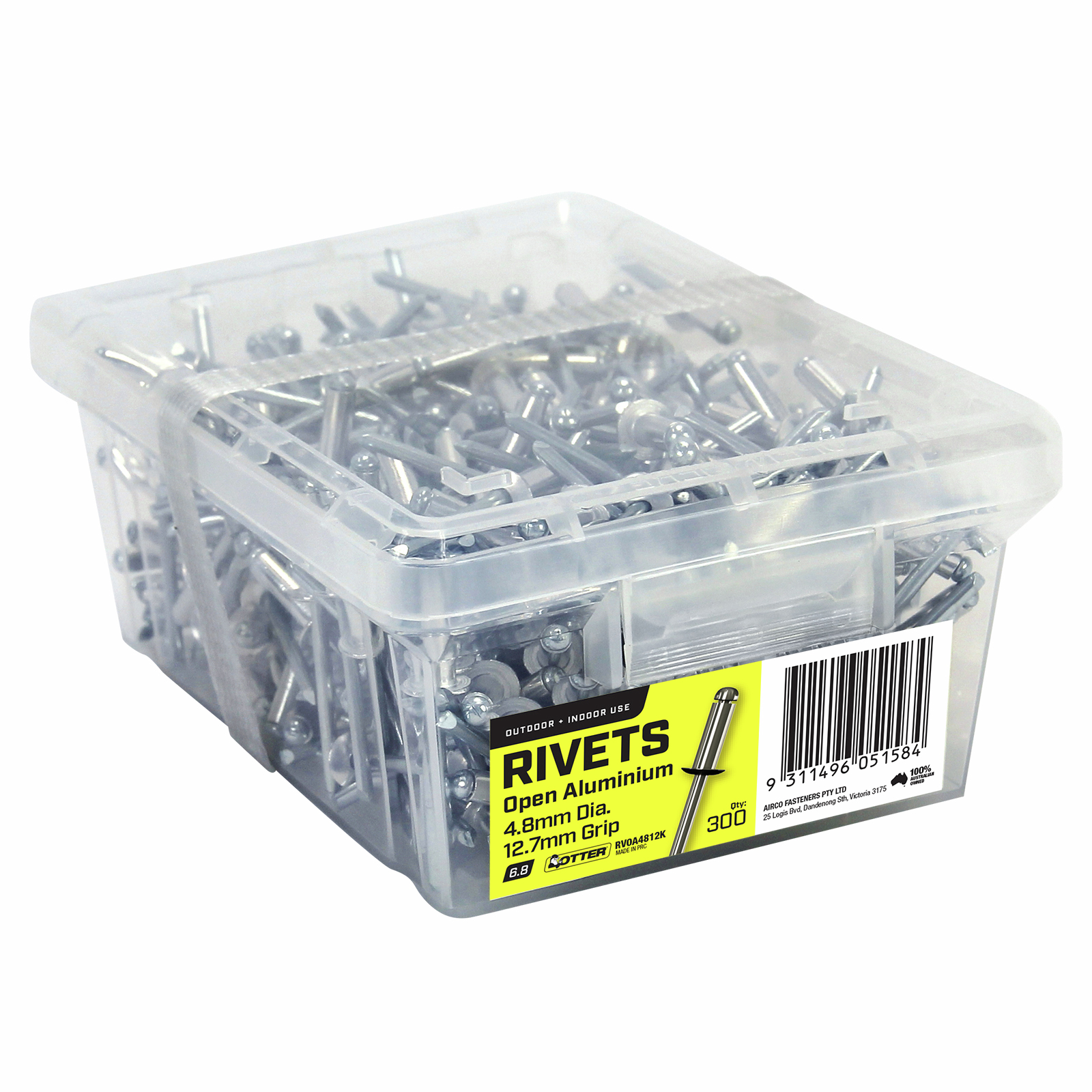 Otter 4.8 x 12.7mm Open Aluminium Rivets - 300 Pack - Bunnings Australia