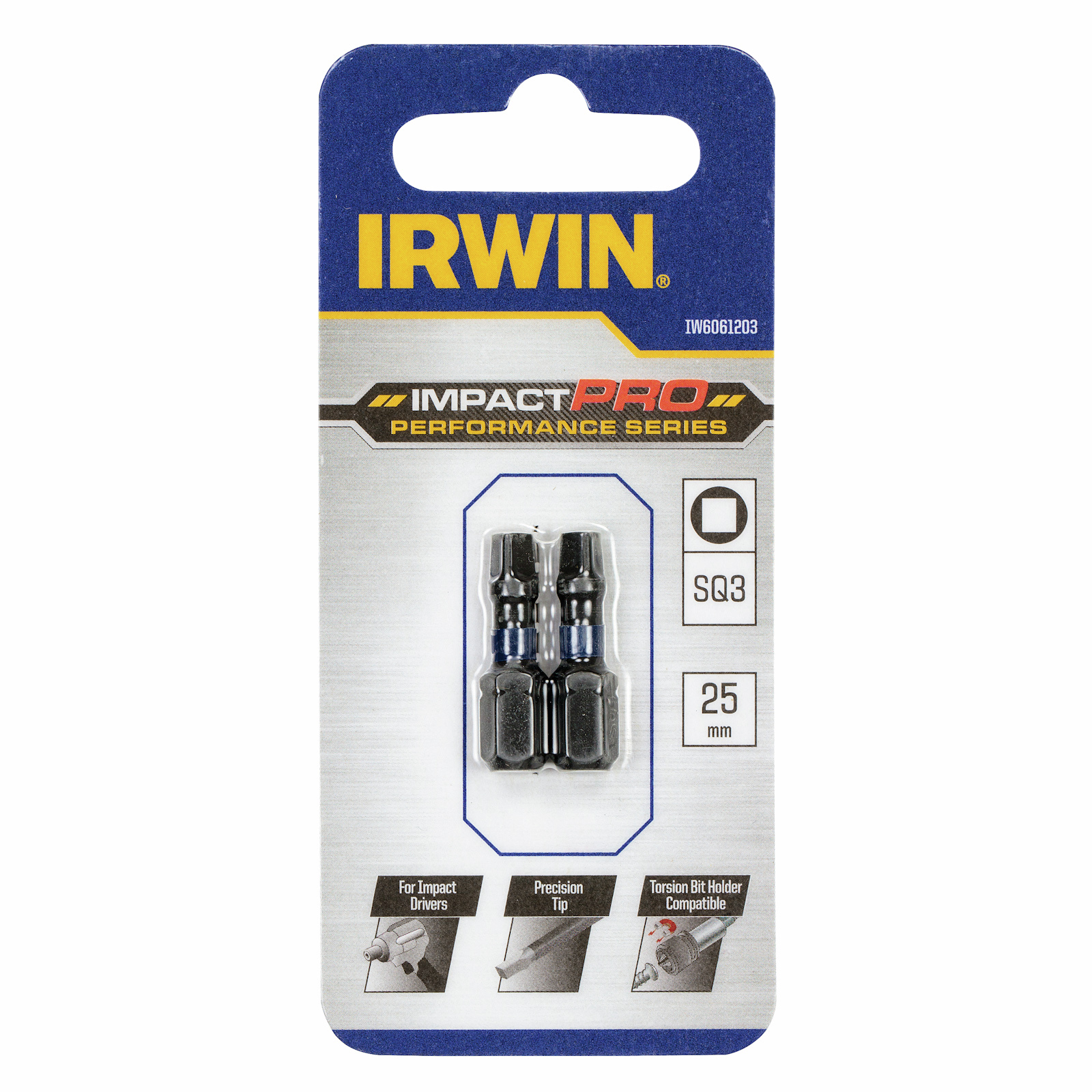 Irwin Impact Pro Performance 25mm SQ3 - 2 Pack - Bunnings Australia