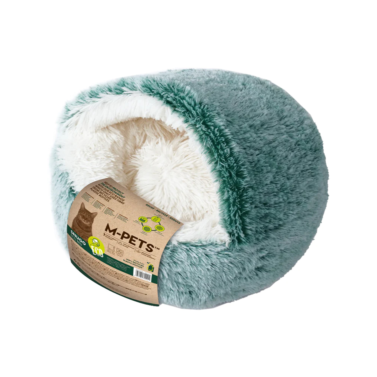 M-Pets Snugo ECO Pet/Cat Sleeping Bed 50x30cm Green - Bunnings Australia