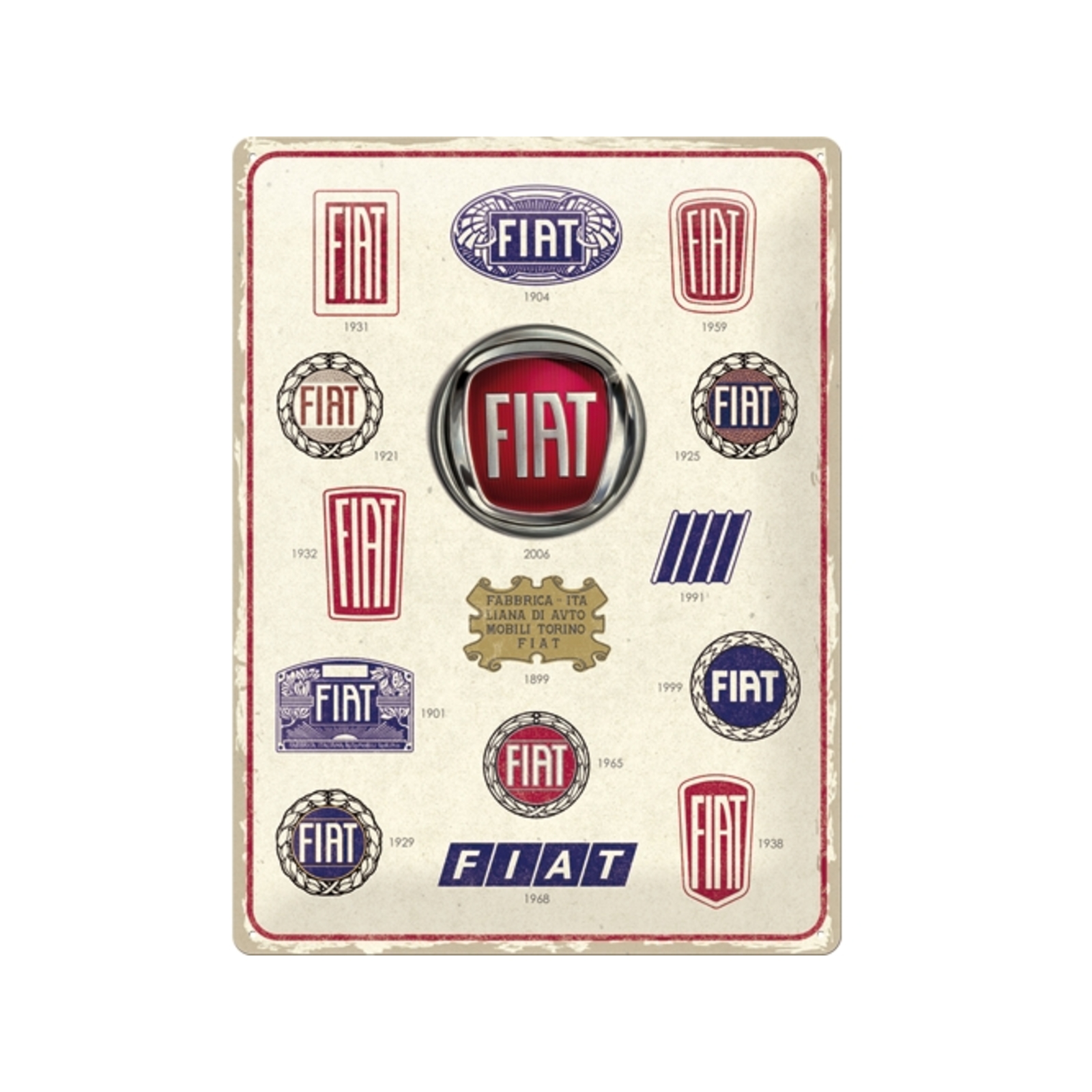 Nostalgic-Art Large Sign Fiat Logo Evolution - Bunnings Australia
