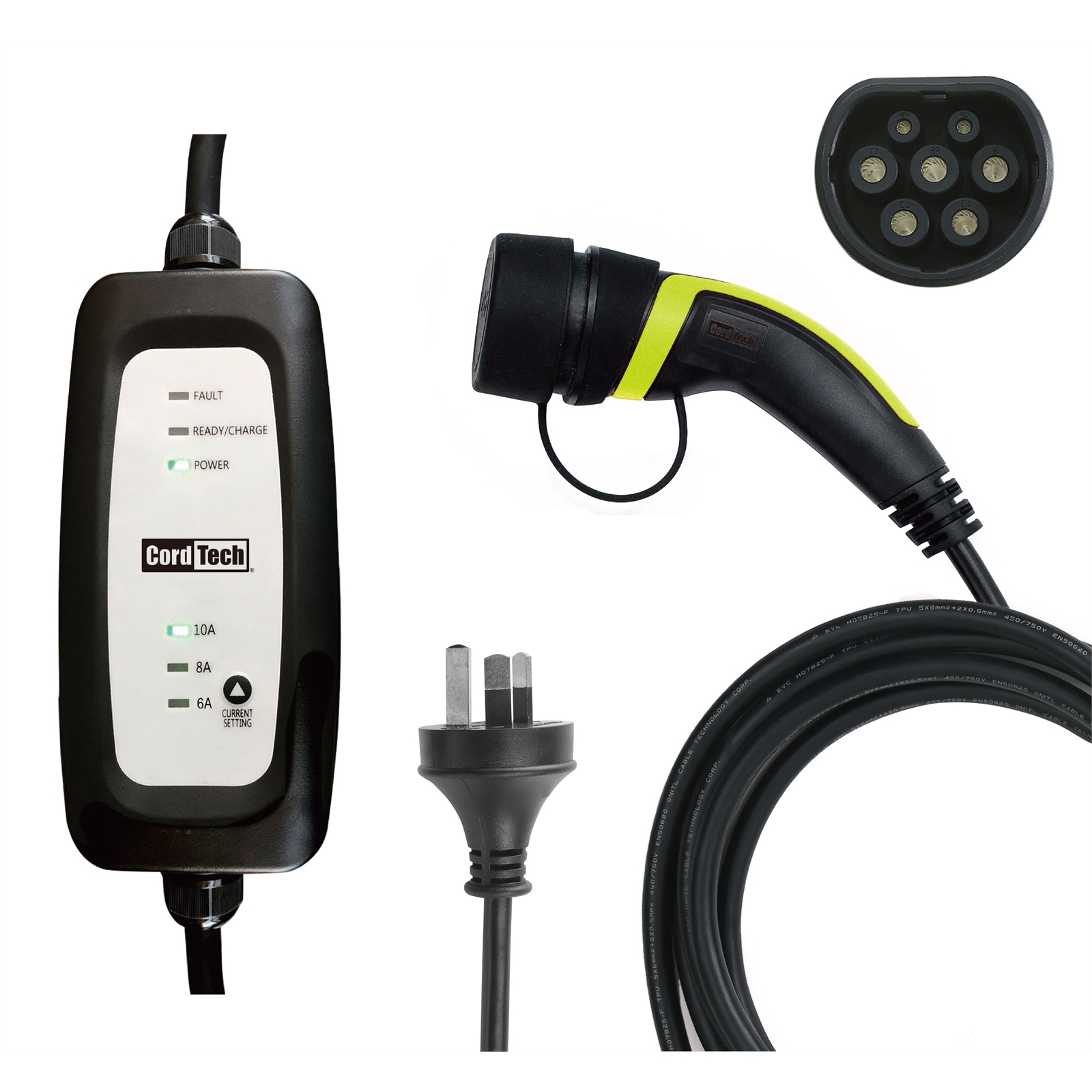CordTech 5m Mode 2 Type 2 6A 8A 10A EV Charging Cable - Bunnings Australia