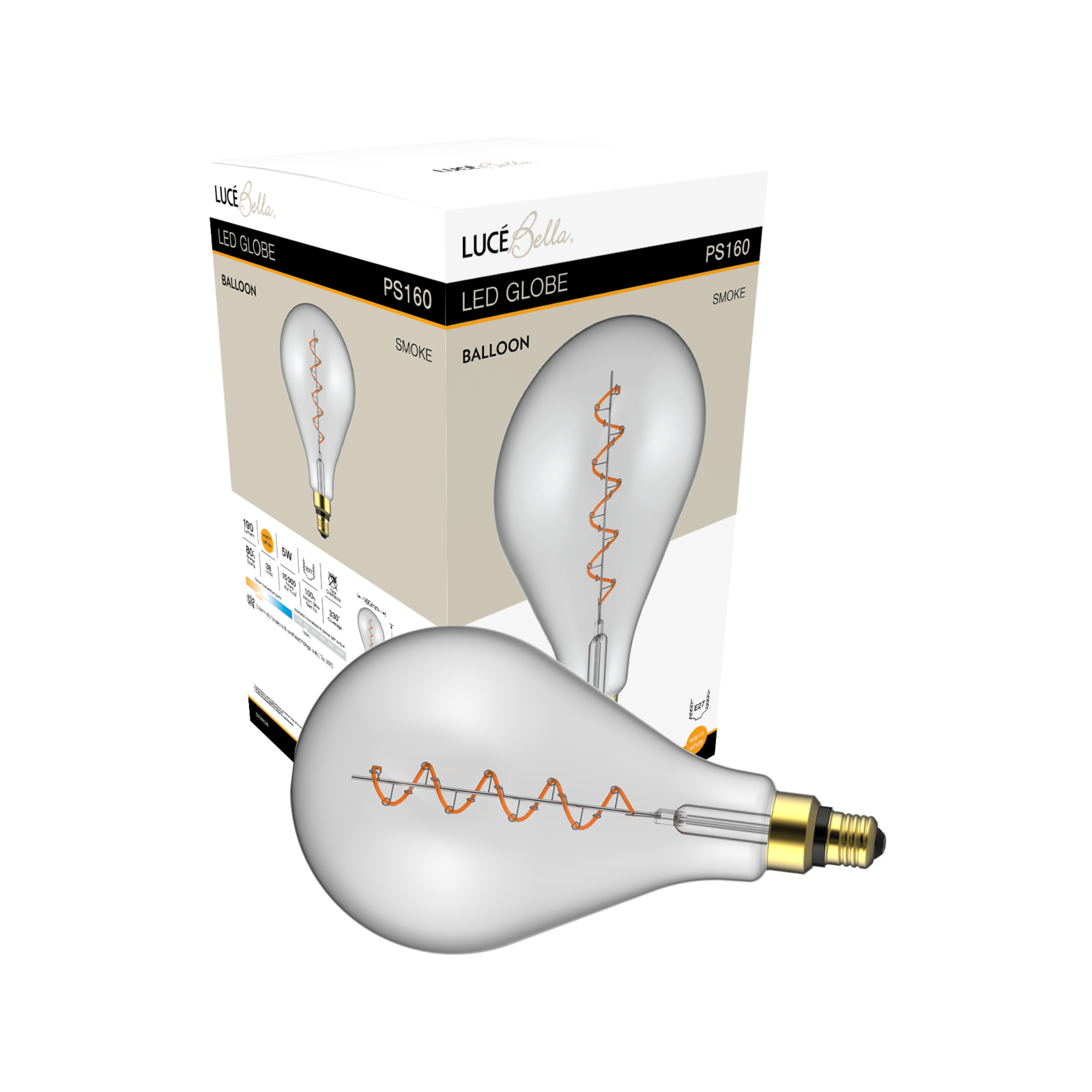 Luce Bella Smoke Balloon E27 LED 190lm Warm White 5W Globe - Bunnings ...